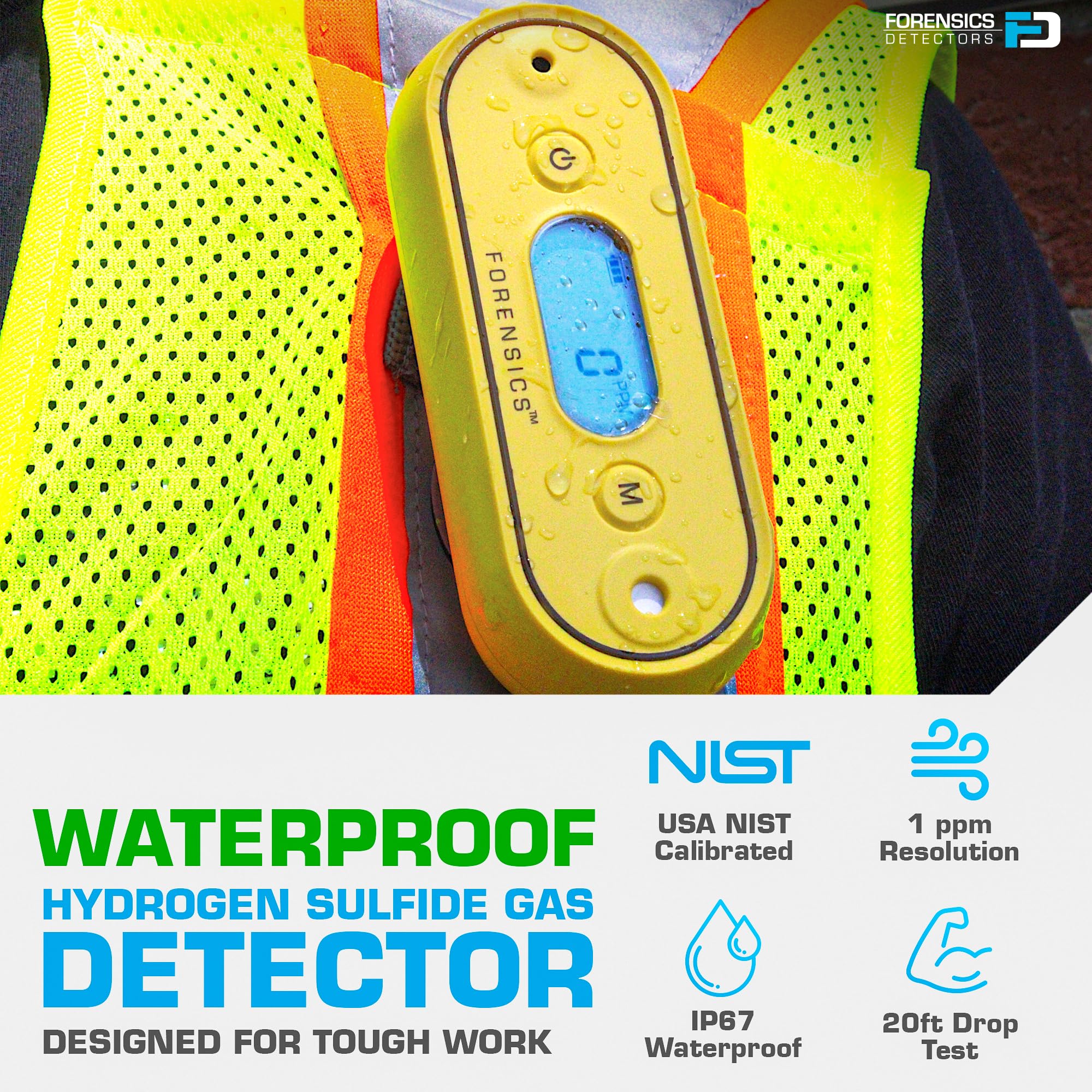 Snapklik.com : Waterproof H2S Monitor By Forensics 2 Year Battery Life ...