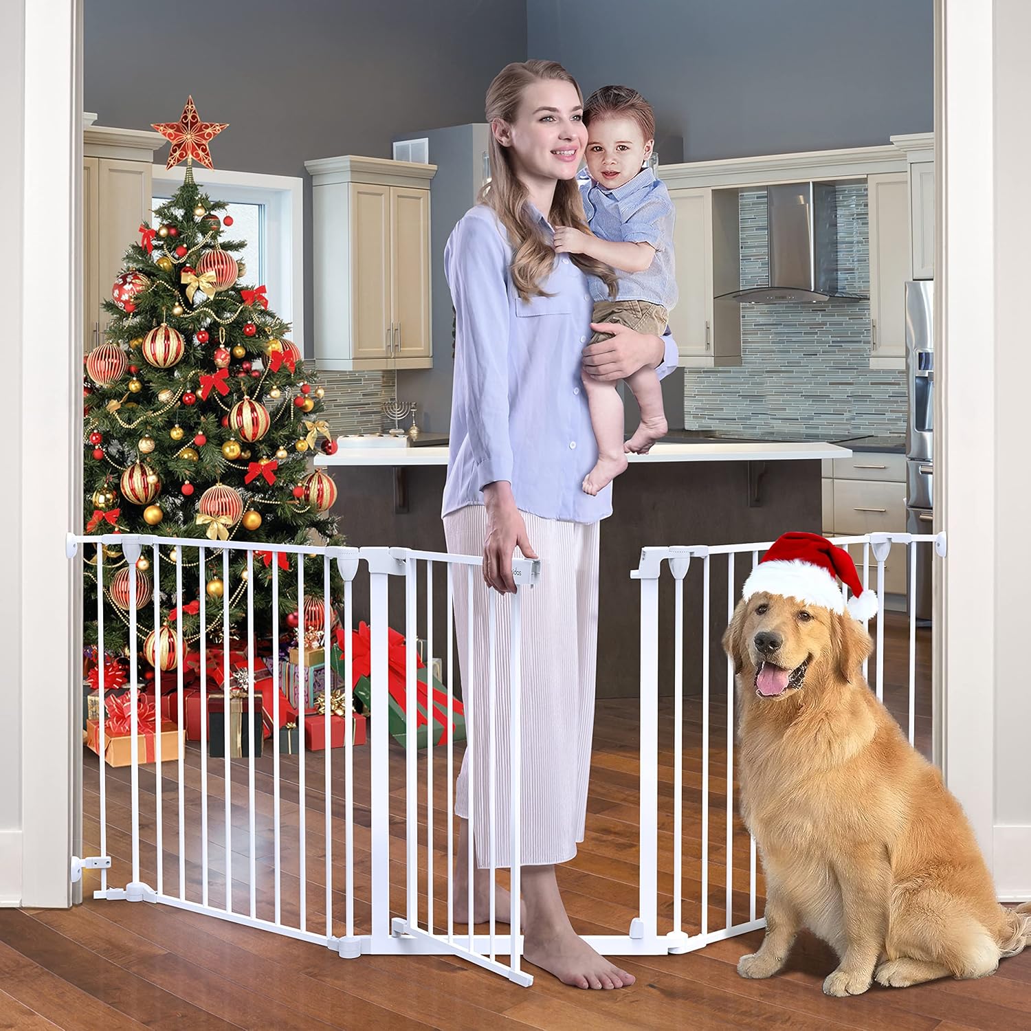 Amazon.com: Tokkidas 24.4”-80” Auto Close Baby Gate, Extra Wide Dog ...