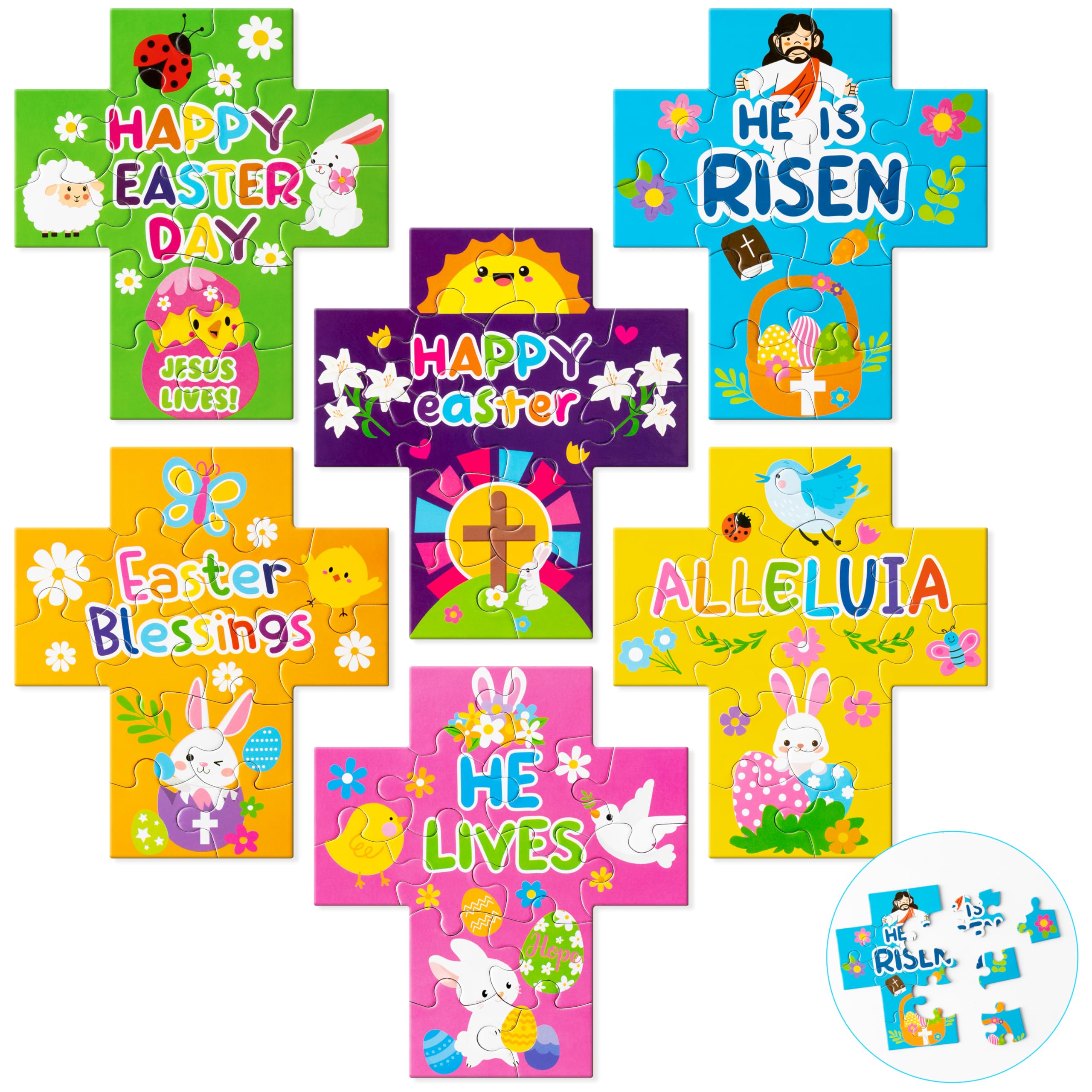 Snapklik.com : 12pcs Easter Theme Cross-Shaped Puzzles For Kids ...