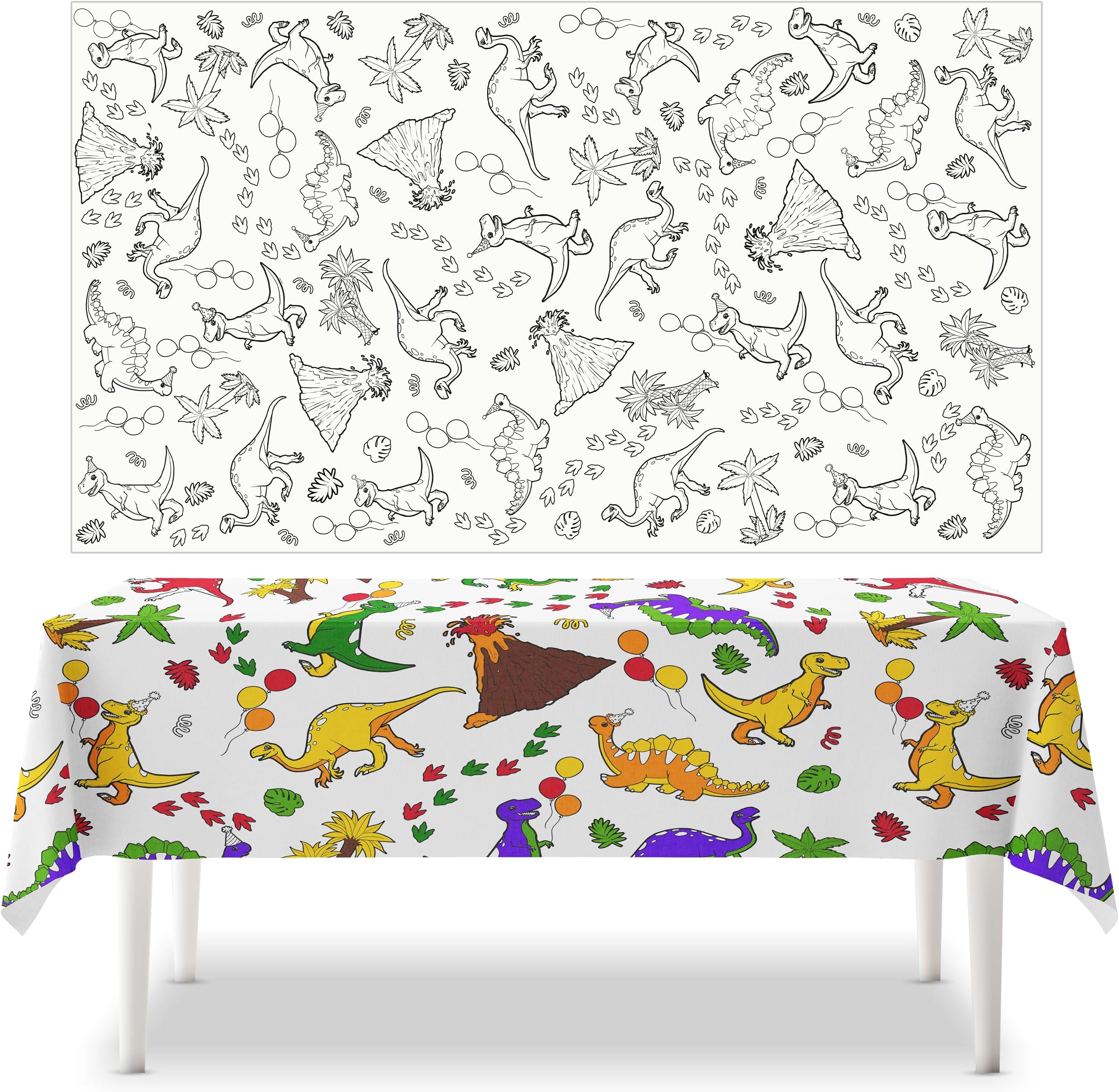 Amazon.com: Avezano 2 Pack Dinosaur Coloring Tablecloth for Kids Giant ...