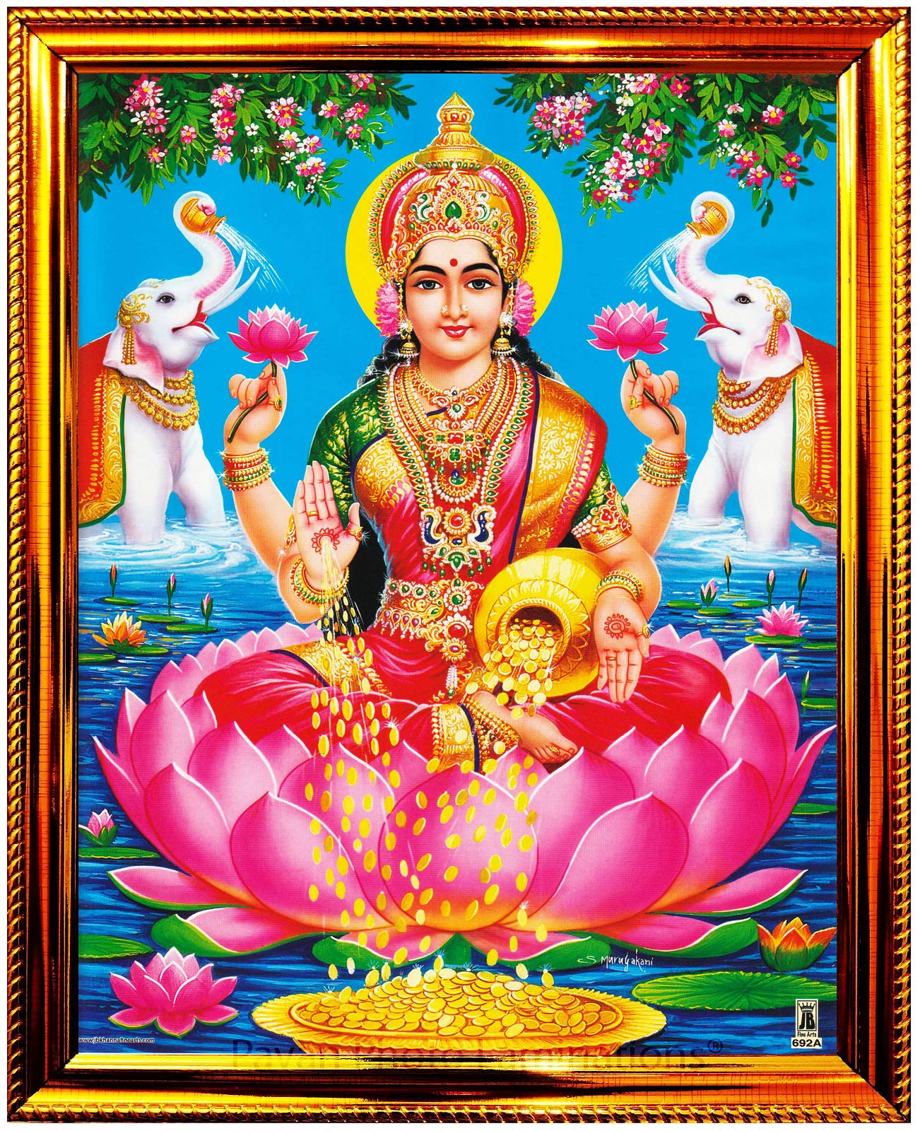 Buy Pavan Photo Laminations Goddess Lakshmi MATA Maa Ma Laxmi Devi ...