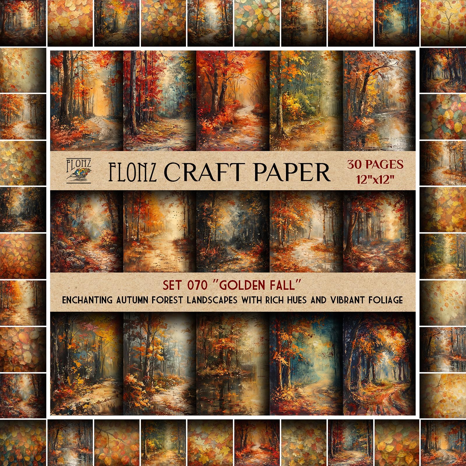 Amazon.com : Scrapbook Paper (30 pages 12"x12") Golden Fall: Enchanting ...