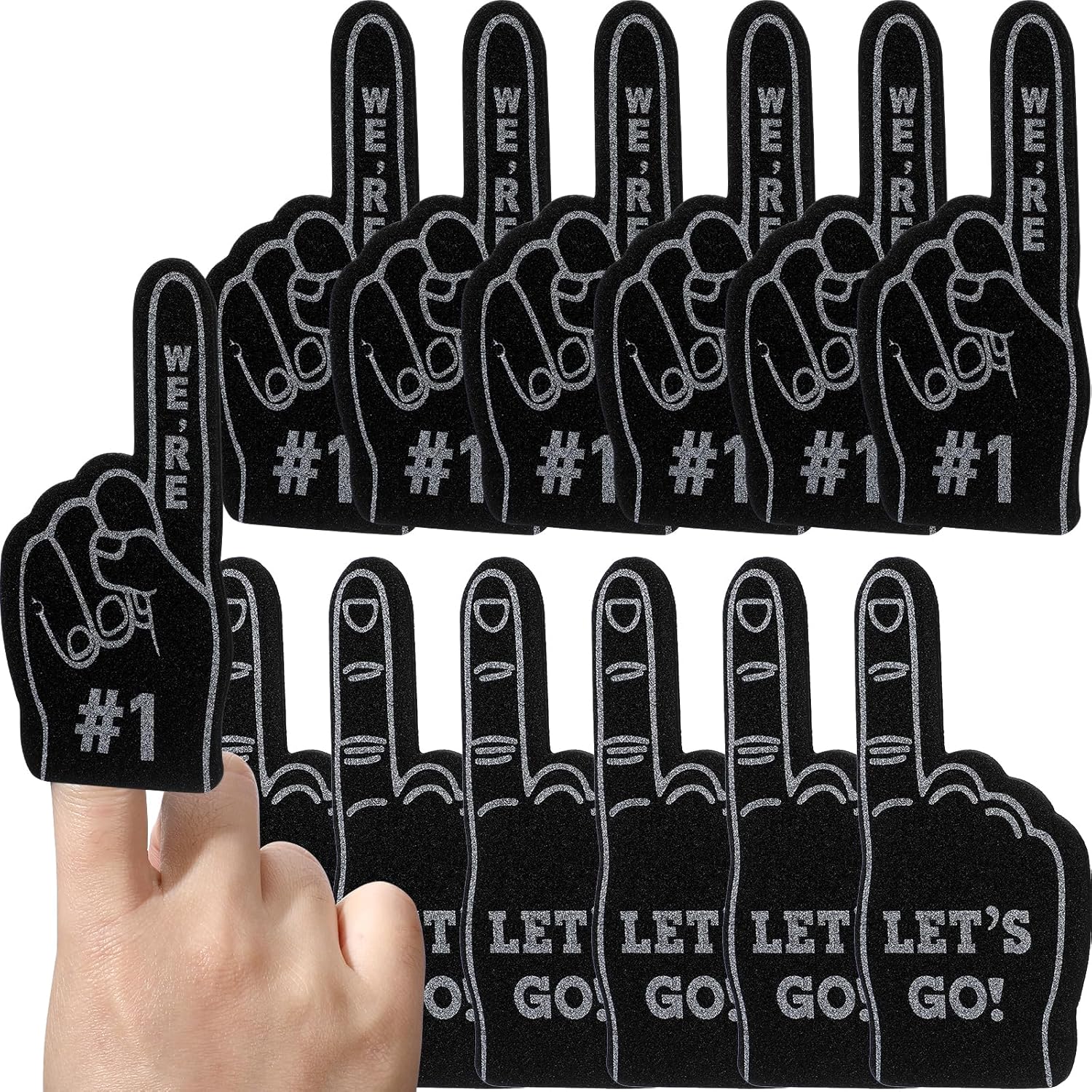Amazon.com: ZCYSRLQIN 12 Pcs Mini Foam Fingers Sports Fan Foam Finger ...