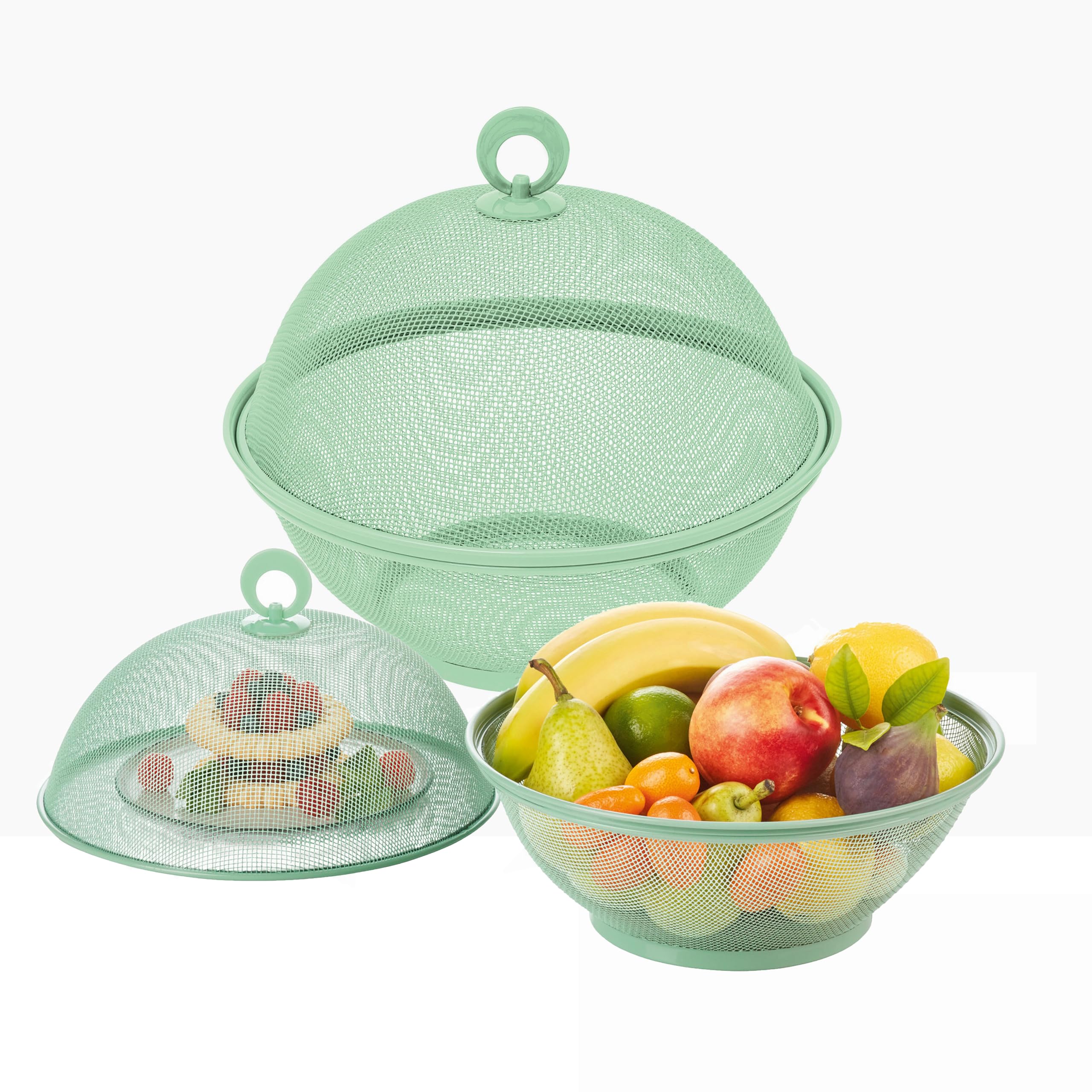 Amazon.com: Fruit Basket With Lid - Snacks Fruit Bowl - Metal mesh ...
