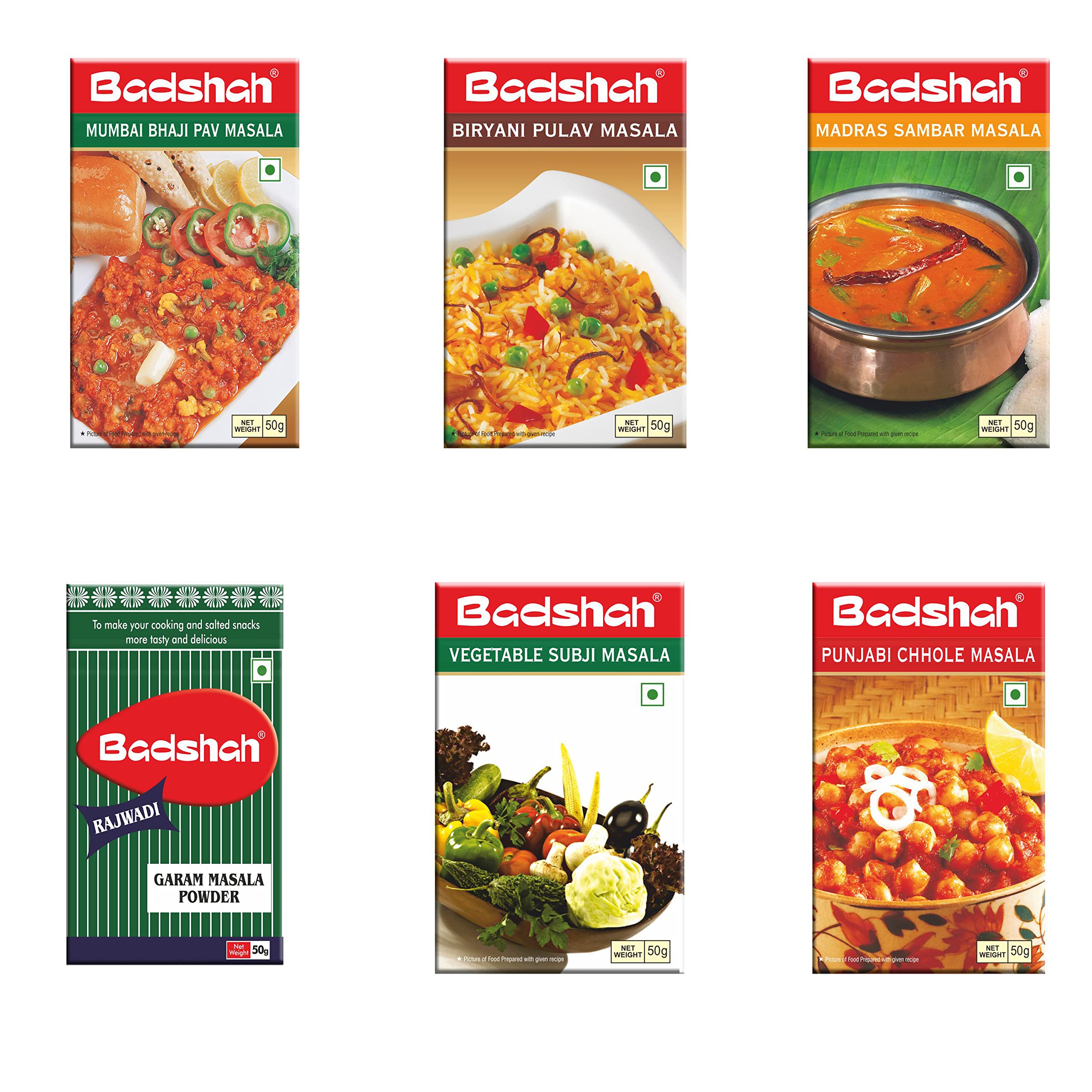 Buy Badshah Blended Spices Masala | Mumbai Bhajipav Masala, Biryani ...