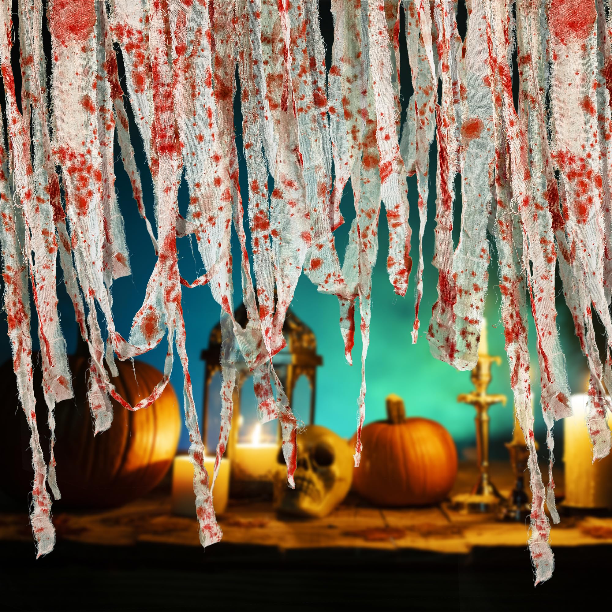 Amazon.com: 164 Ft Halloween Creepy Blood Cloth - Scary Blood Gauze ...