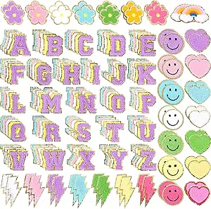 Amazon.com: Whaline 165Pcs Preppy Boho Chenille Letters Patches Daisy ...