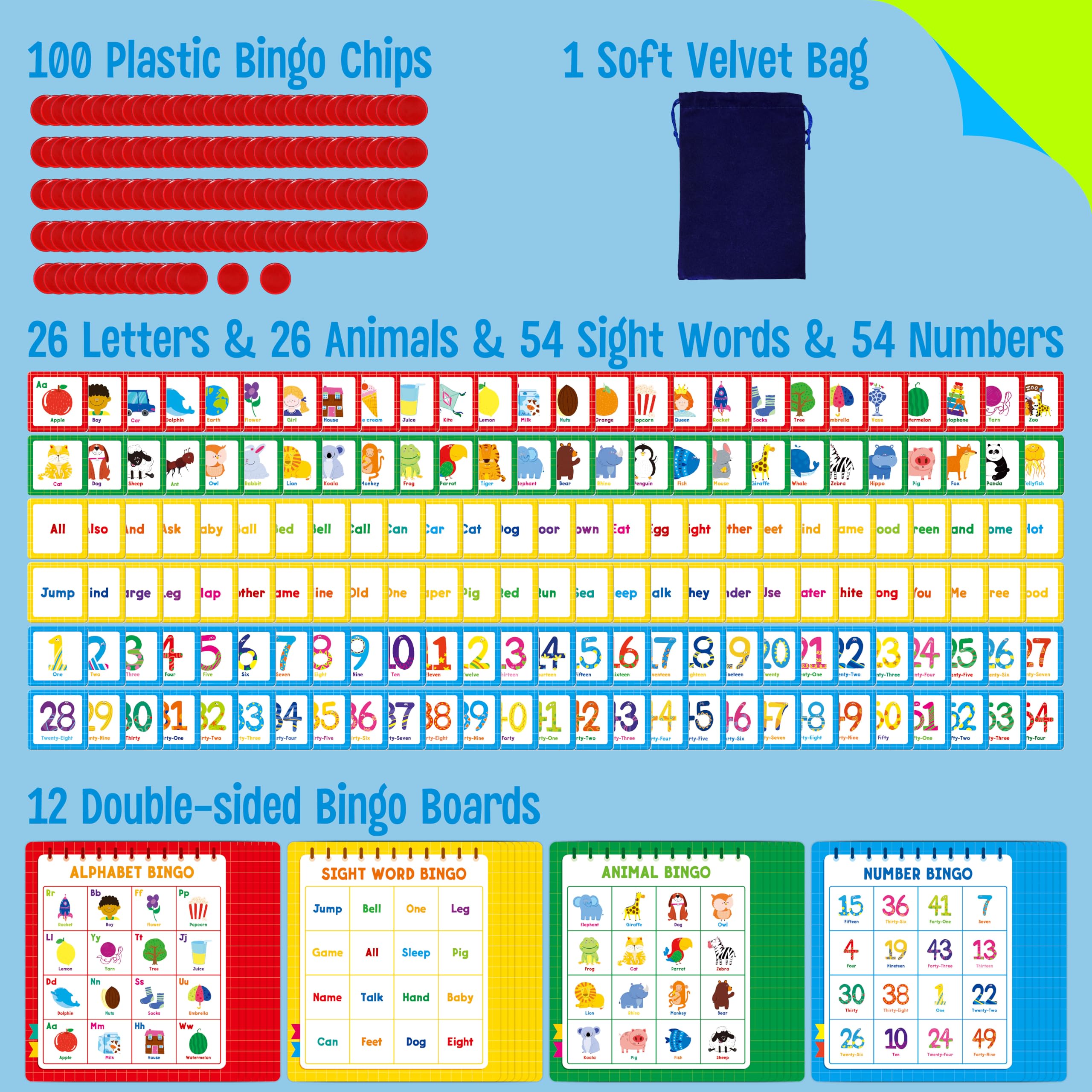 Snapklik.com : Family Bingo Game, Alphabet Animal Sight Word And Number ...