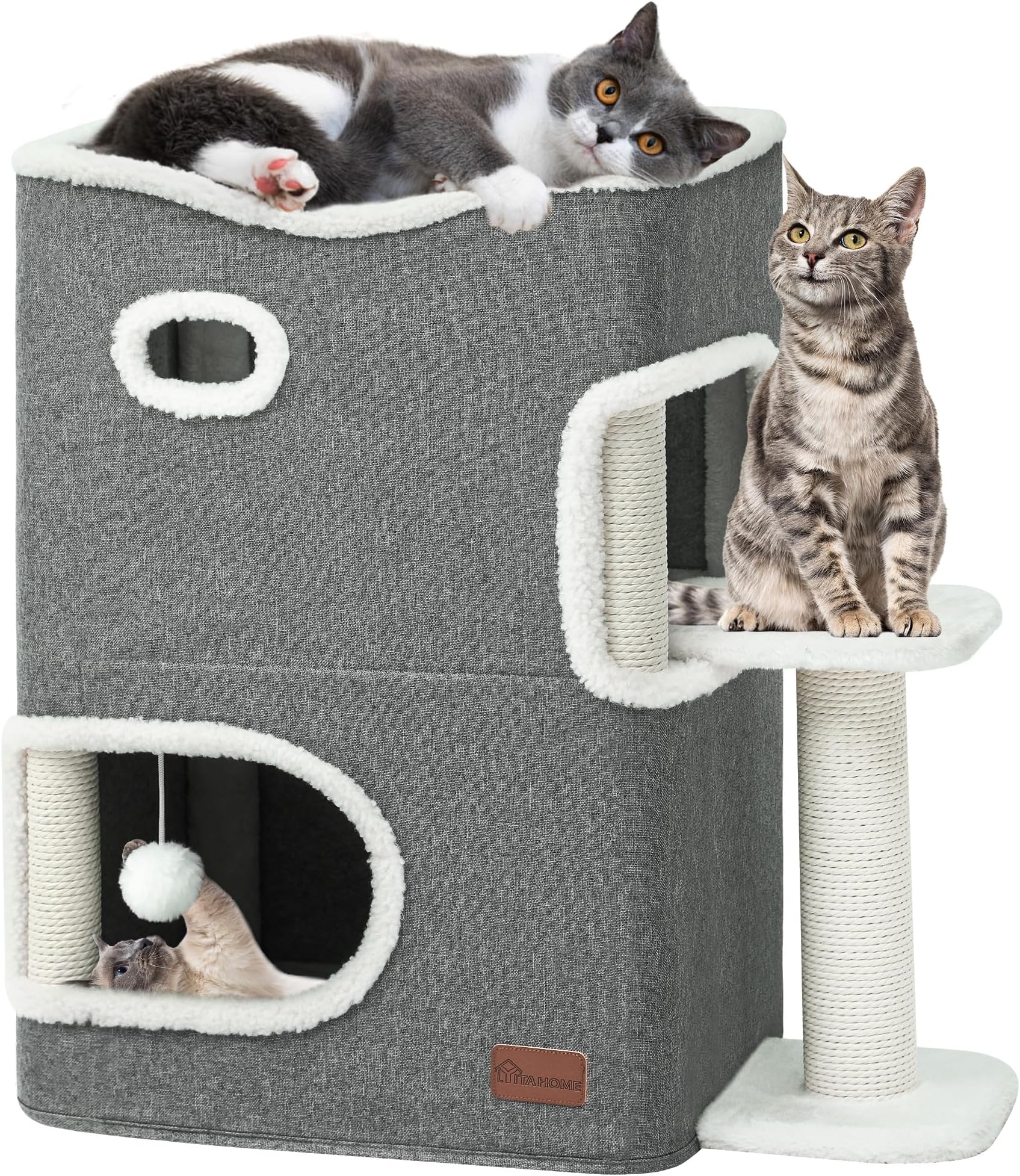 Amazon.com : YIATHOME 2 Storey Cat House, Cat Beds for Indoor Cats ...