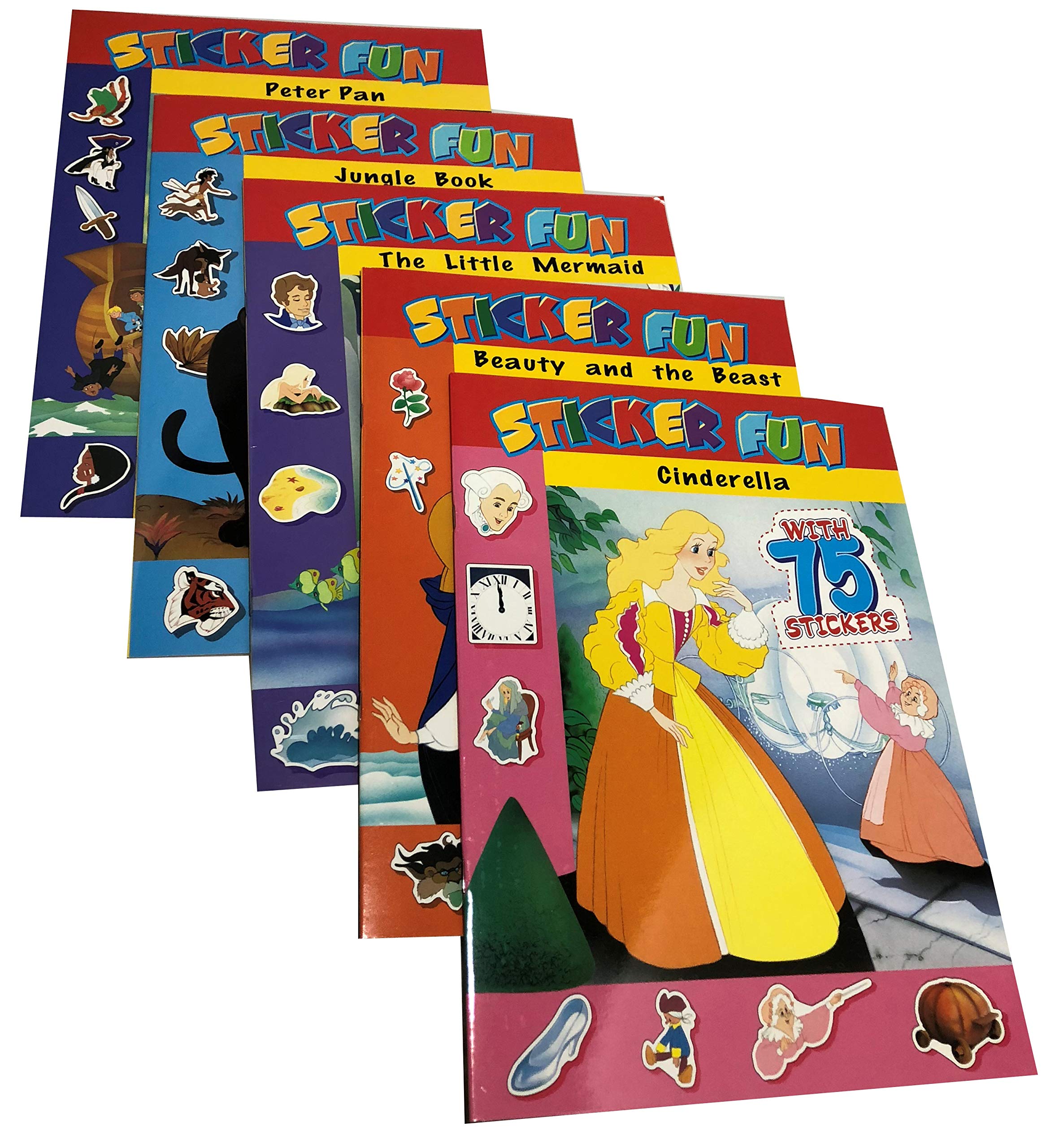 Buy Vision St Set of 6 Sticker Fun Books. Cinderella, Snow White ...