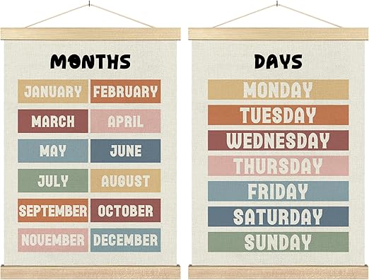 Amazon.com: BCUANGD Classroom Wall Decor - Days of the Week Months of ...