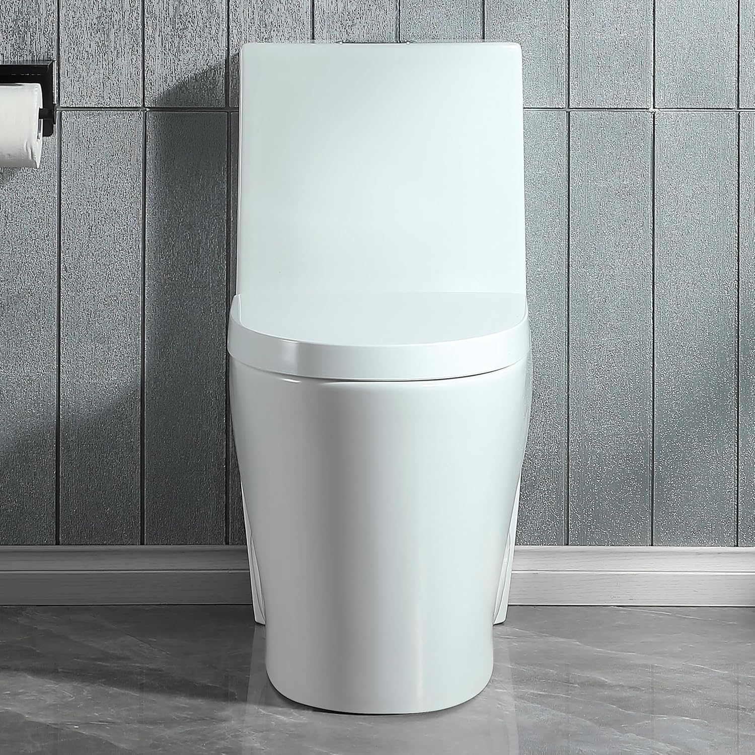 Dual-flush Elongated One-piece Toilet With High Efficiency Flush White ...