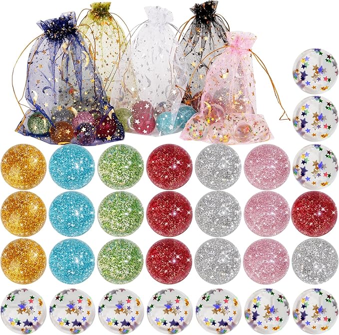 Amazon.com: NiToy 30-Pack Glitter Bouncy Ball Set, Includes 20 Glitter ...