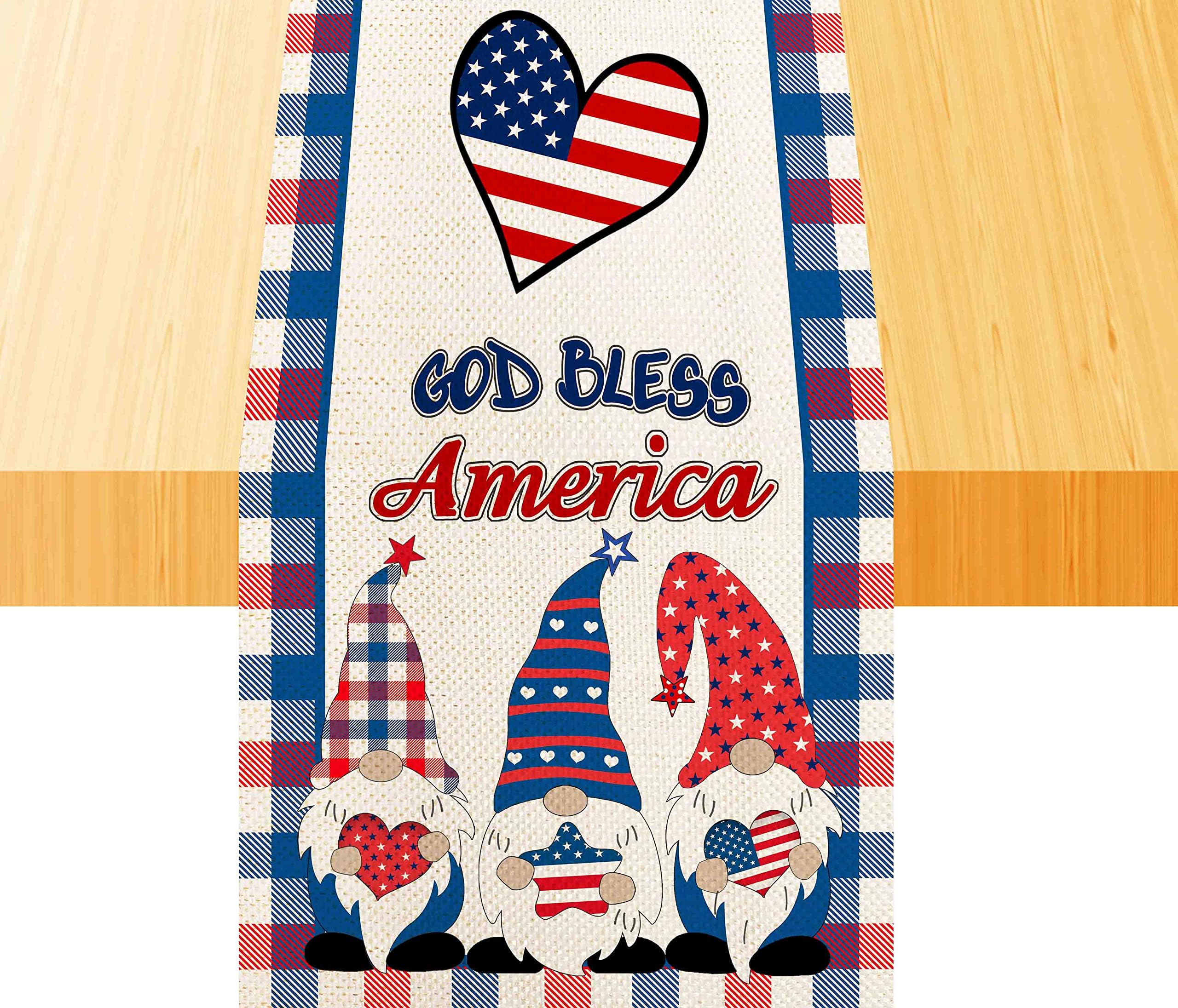 Amazon.com: 4th of July Decorations Patriotic Table Runner, Fourth of ...