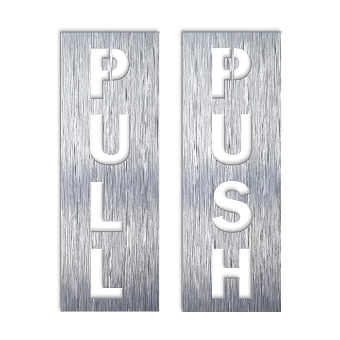 Buy BSYDESIGN Push Pull Aluminium Door Sign - Door Signs for Office ...