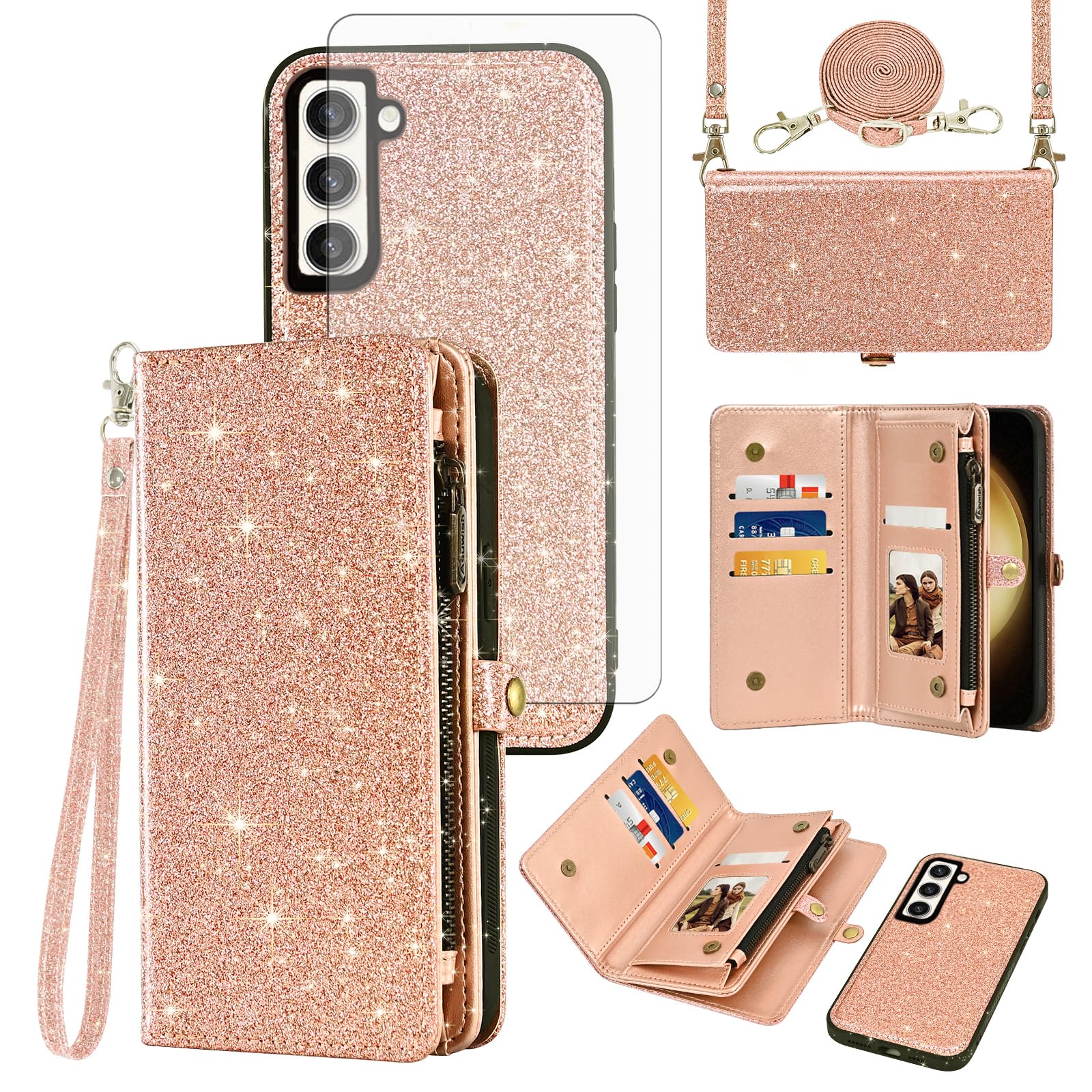 Amazon.com: Asuwish Phone Case for Samsung Galaxy S23 Plus S23+ 5G Zipper Wallet Cell Cover with ...