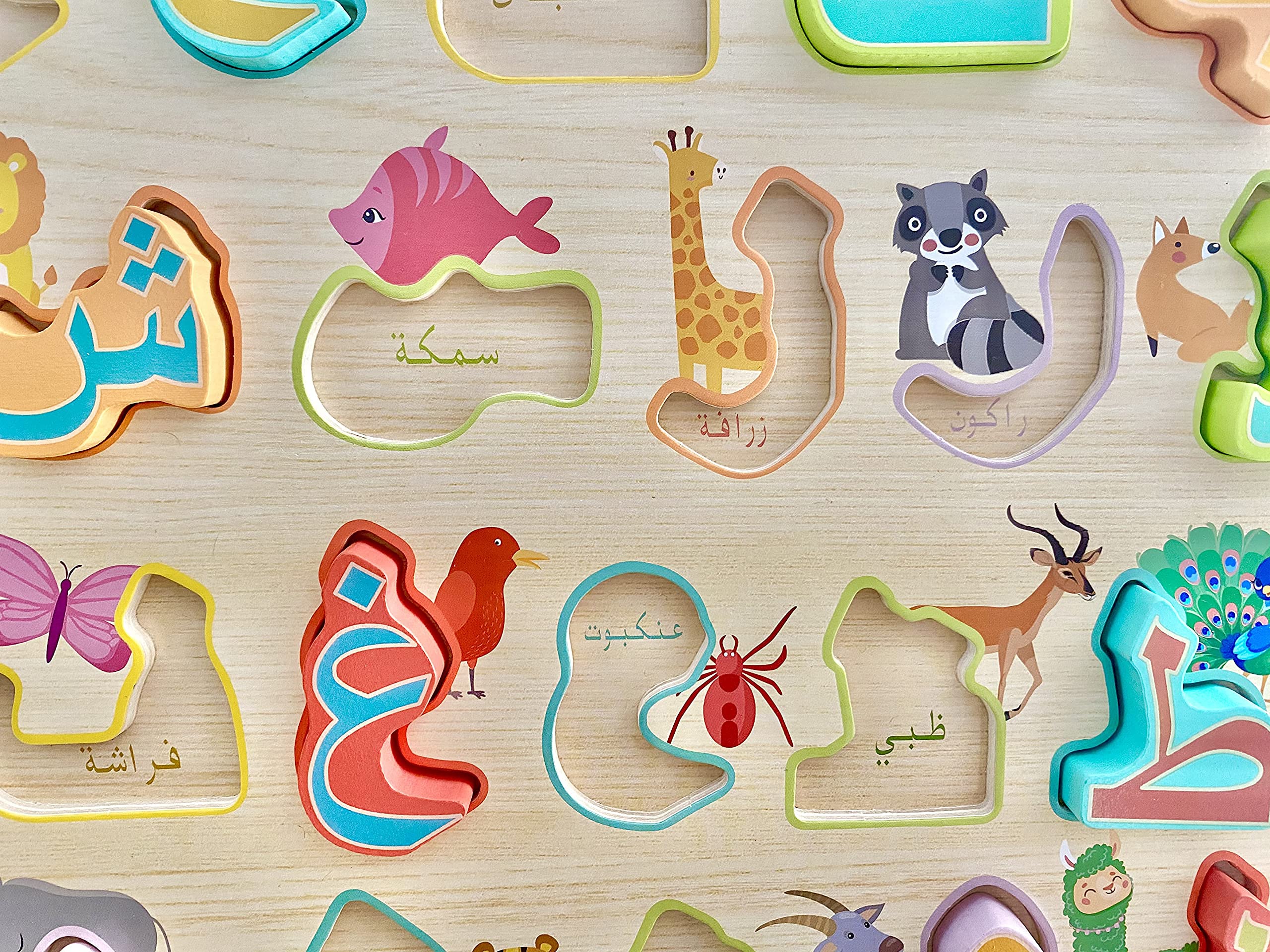 Arabic Alphabet Puzzle Board - Arabic Letter Blocks Matching Learning ...