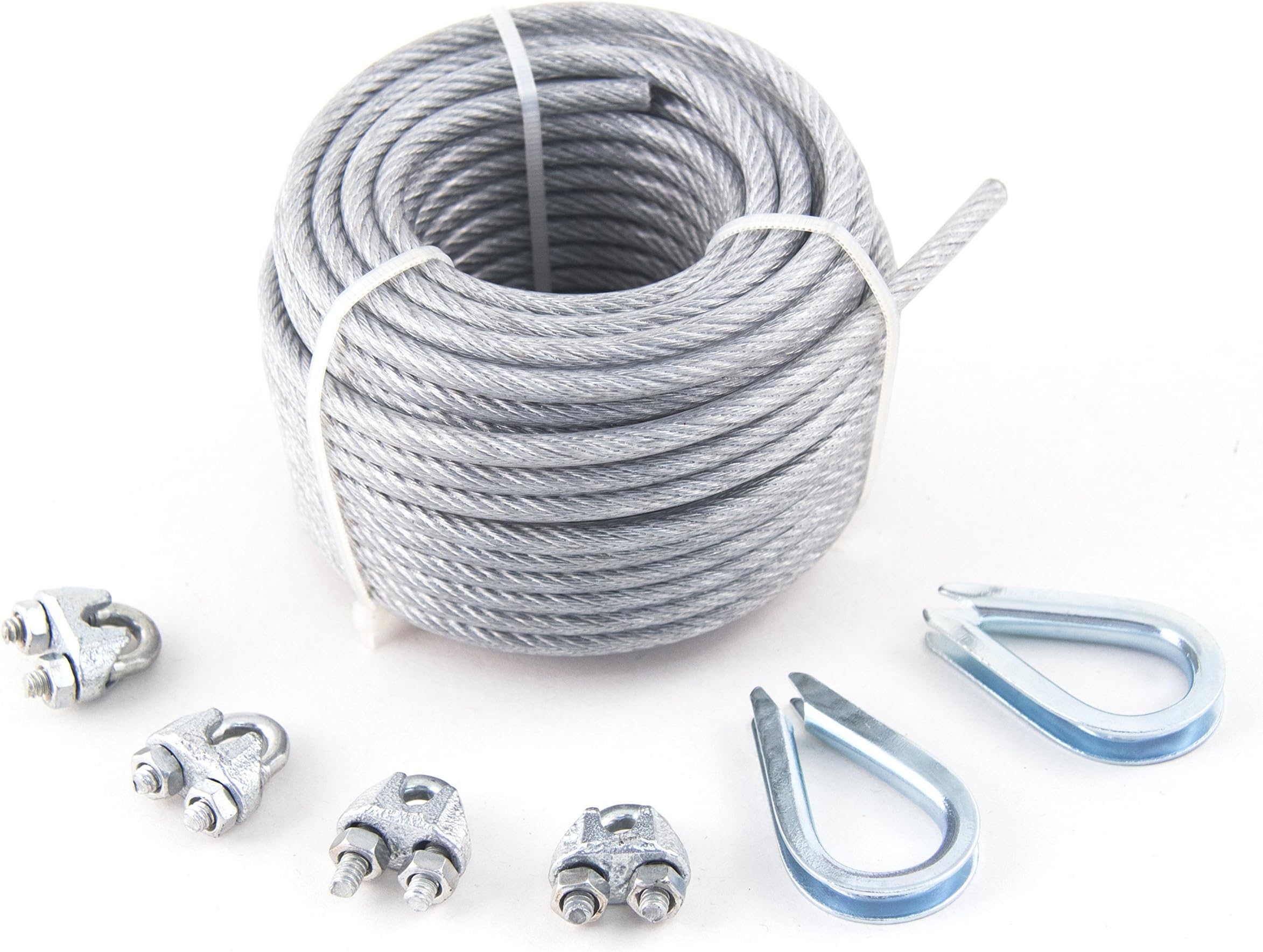 Amazon.com: DOEWORKS Wire Rope Stainless Steel Vinyl Coated Aircraft ...