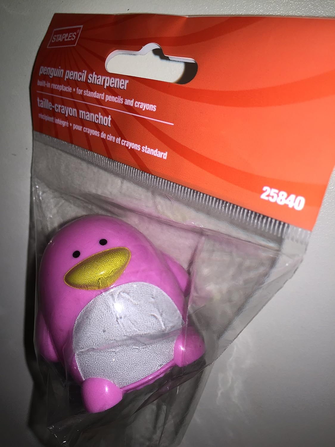 Amazon.com : Staples Penguin Pencil Sharpener Pink, White and Yellow ...