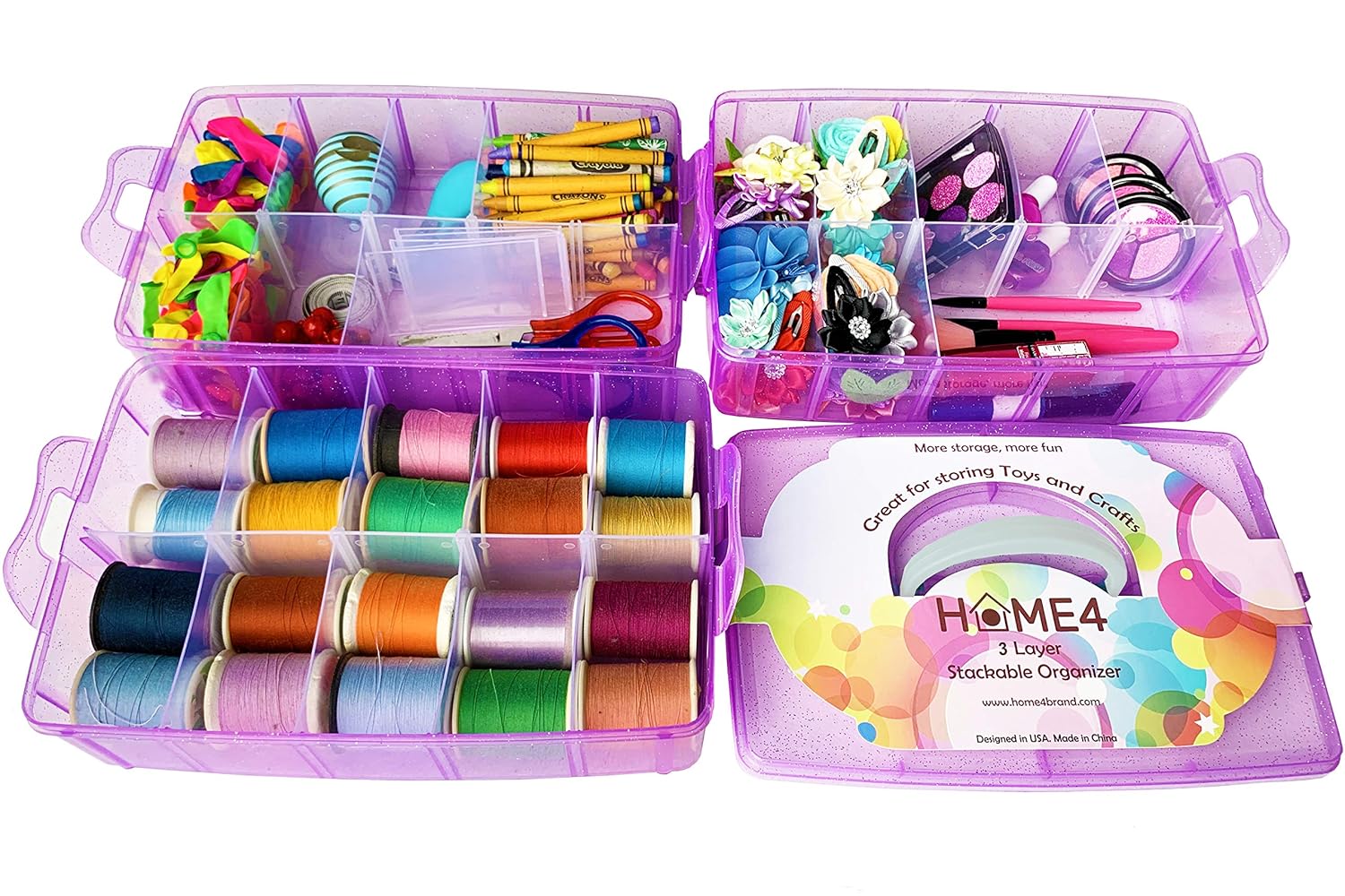 HOME4 Stackable Arts Crafts Case Stackable Storage Box With home4-stackable-arts-crafts-case-stackable-storage-box-with