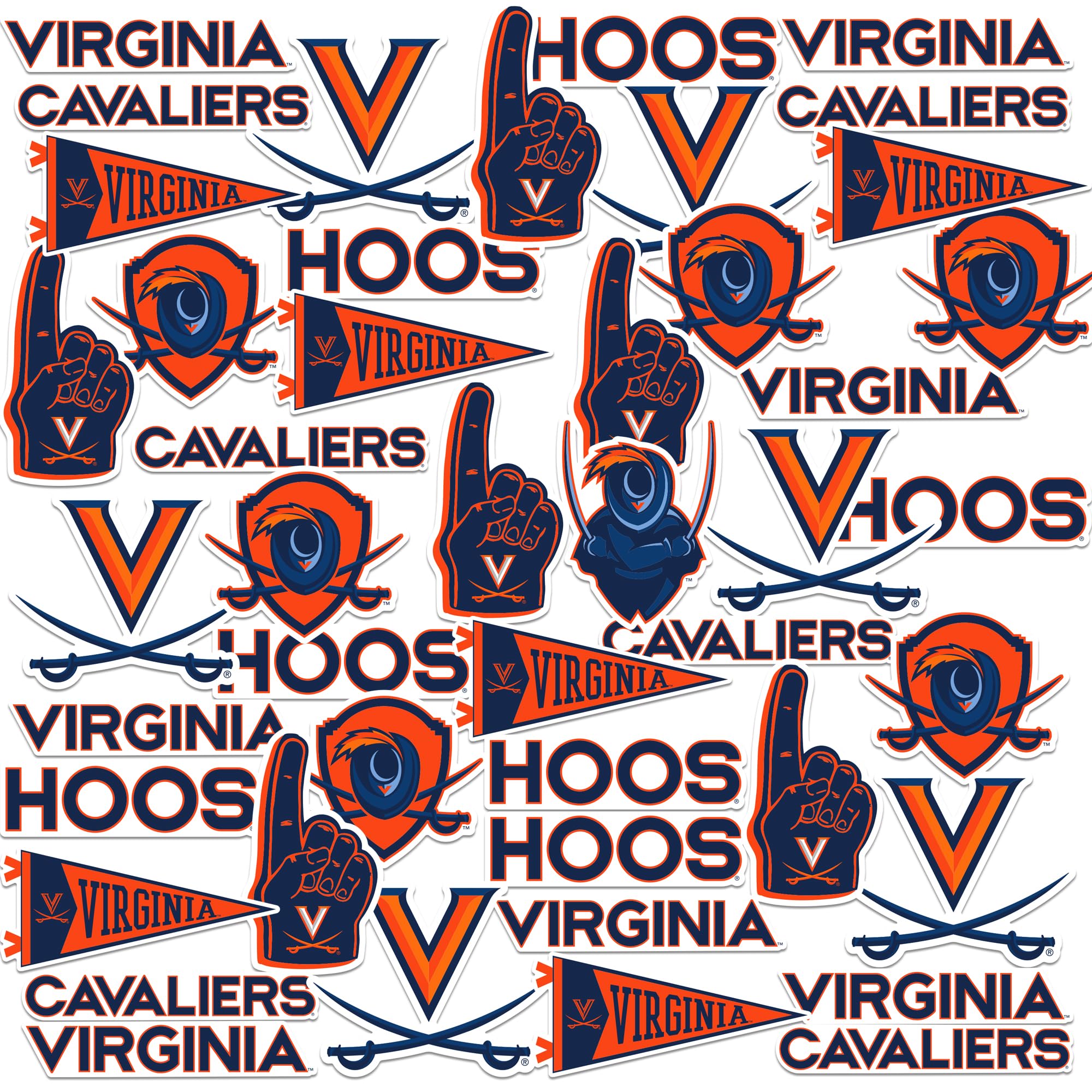 Amazon.com: University of Virginia 50ct Vinyl Large Deluxe Stickers ...