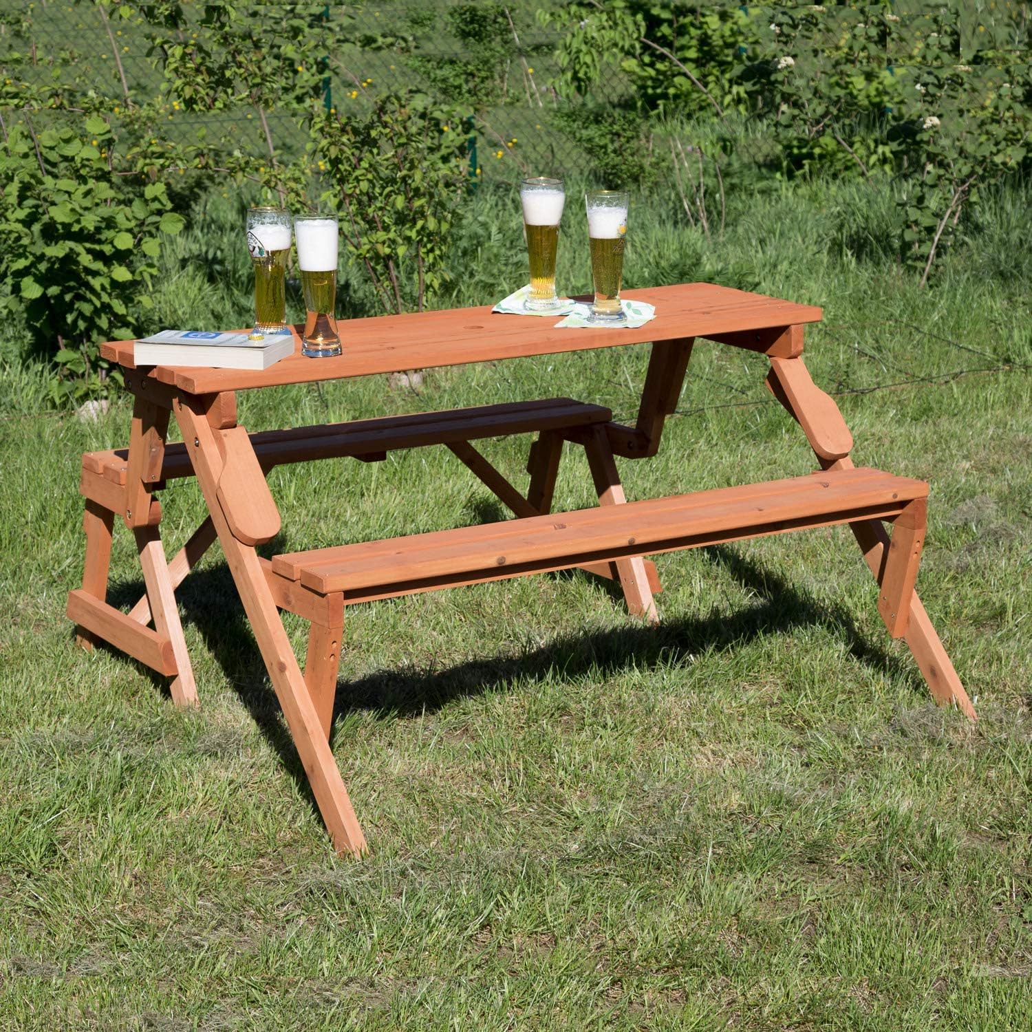 Holzbank Mit Tisch