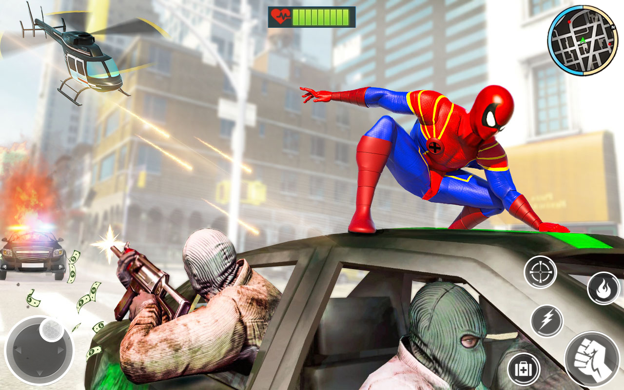 Spider Rope Hero Spider City Game | Miami Spider Rope Hero Gangster ...