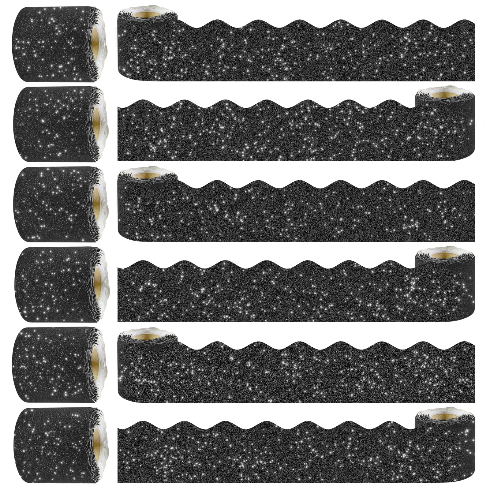 Snapklik.com : 6 Rolls 196.8 Ft Glitter Bulletin Board Borders Set ...