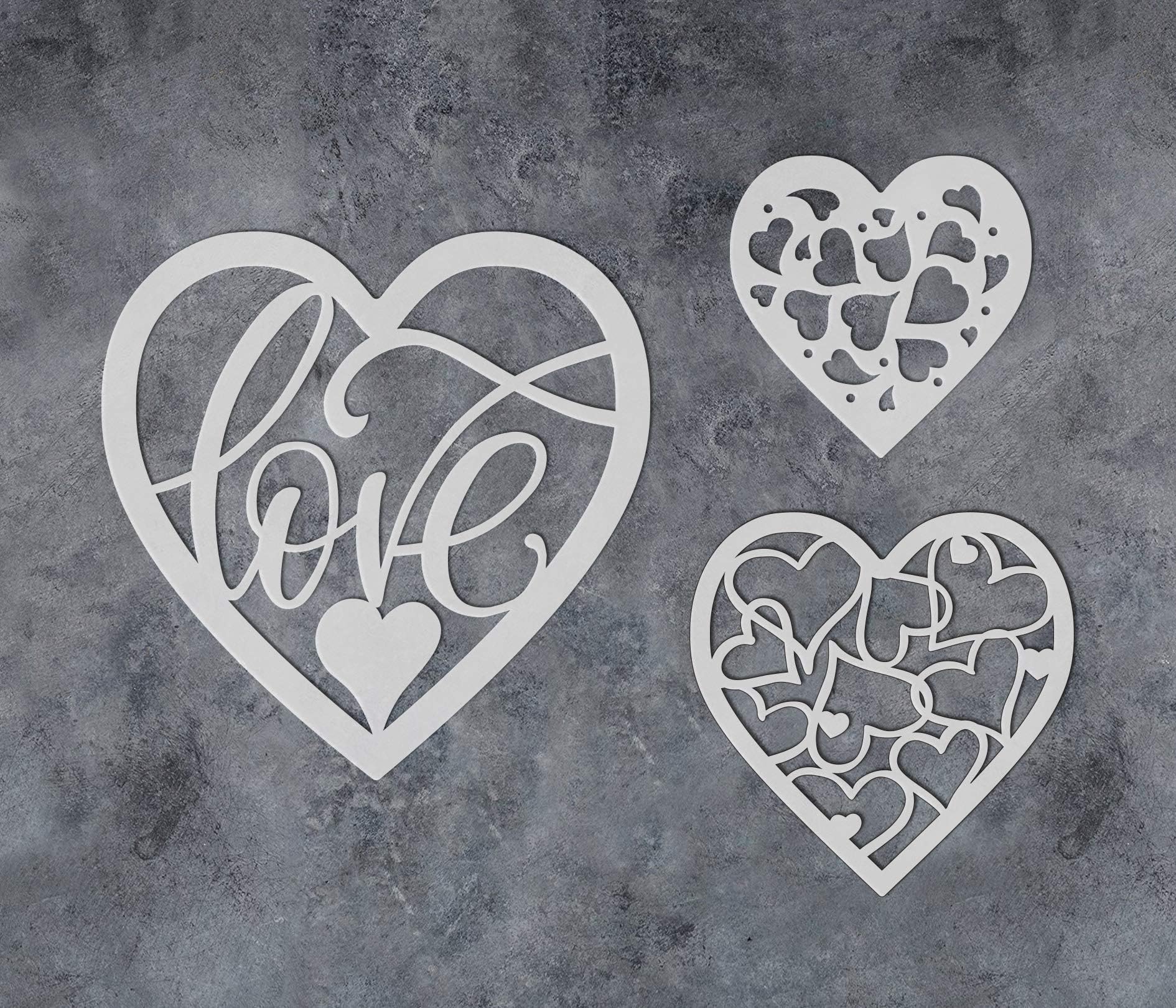 Amazon.com : Pattern Heart Stencil - Card Making Stencil, Scrapbooking ...
