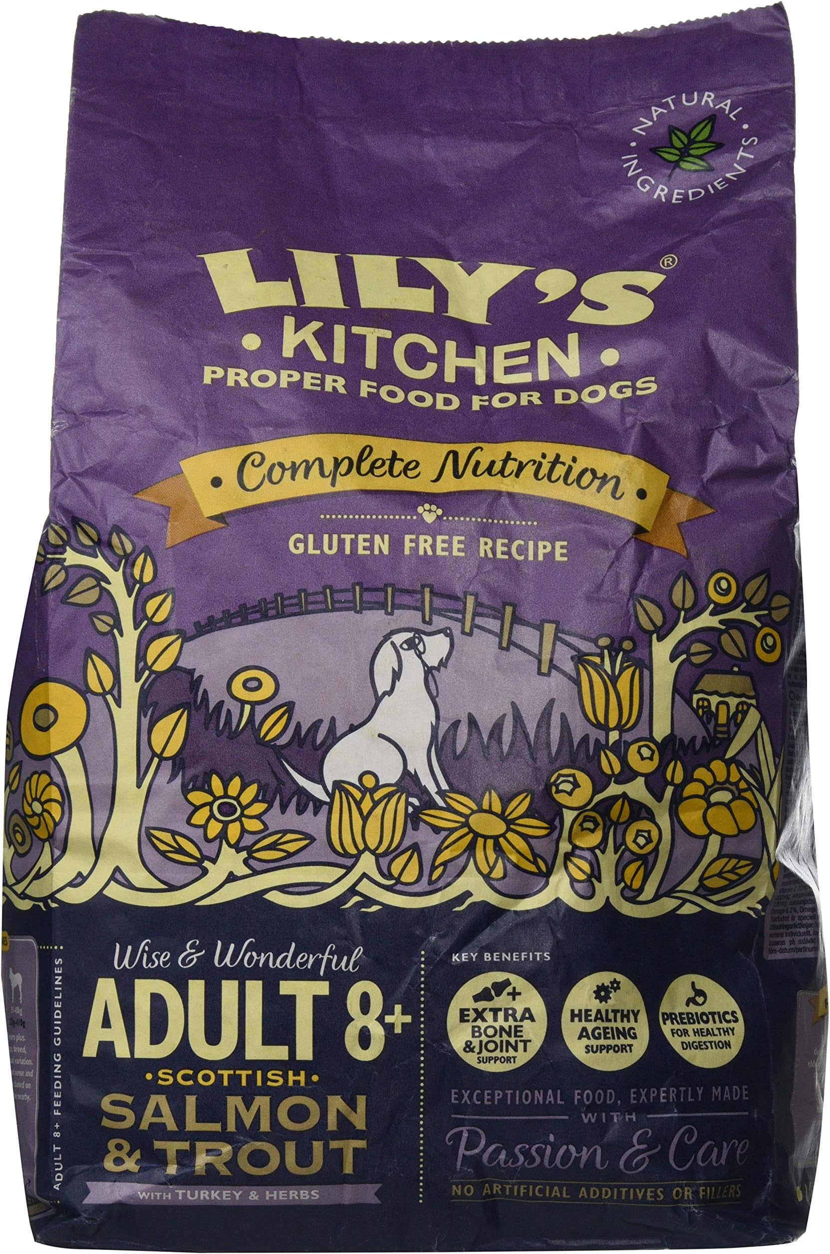 Lily's Kitchen Adult 8+ Senior Salmon and Trout Complete Dry Dog Food ...