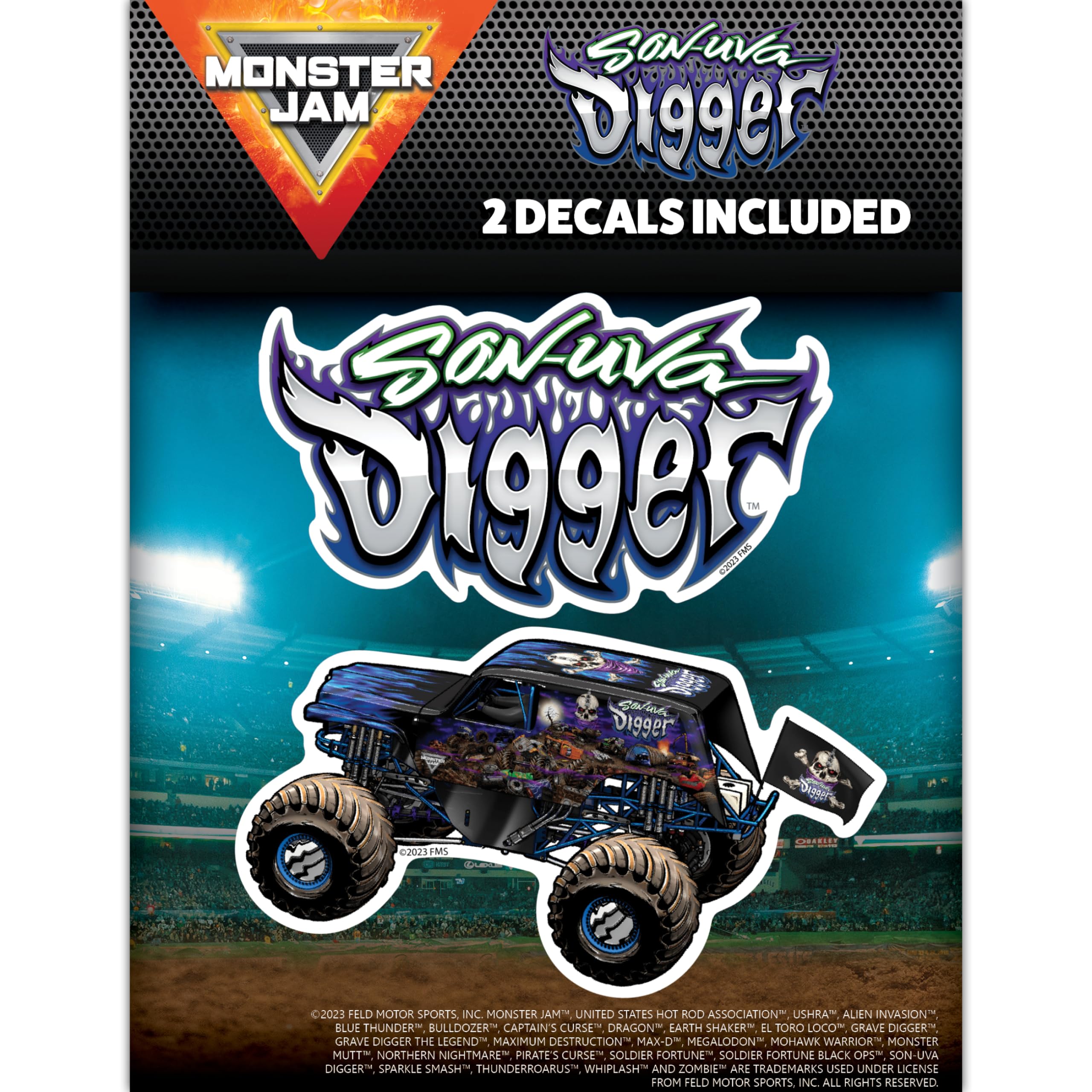 Amazon.com: Monster Jam Son-Uva Digger Decals - Set of 2 Monster Truck ...
