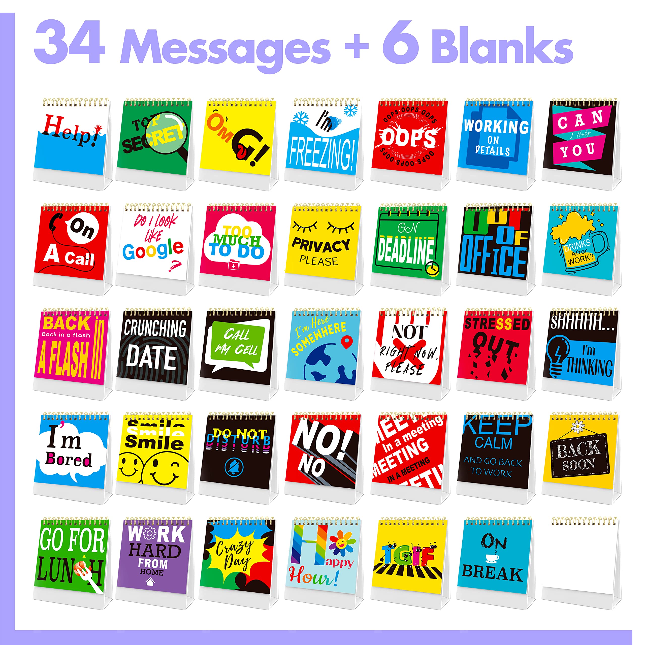 Snapklik.com : 40 Pages Funny Desk Sign, Desktop Flip Book 34 Different ...