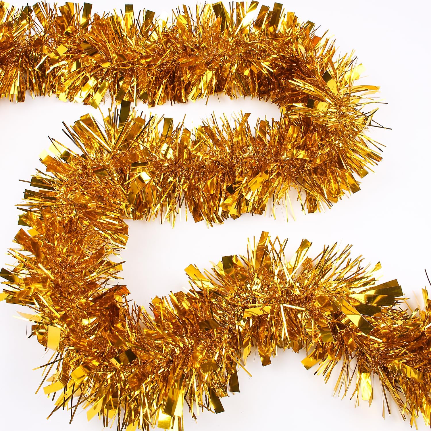 Amazon.com: FINGOOO Gold Garland Christmas Decorations,33Ft/10M Thick ...