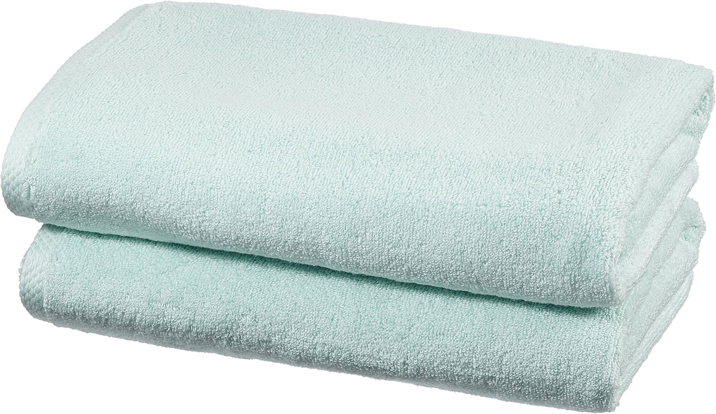 Amazon Basics Quick Dry Towel Set, 2 Bath - Ice Blue : Amazon.co.uk ...