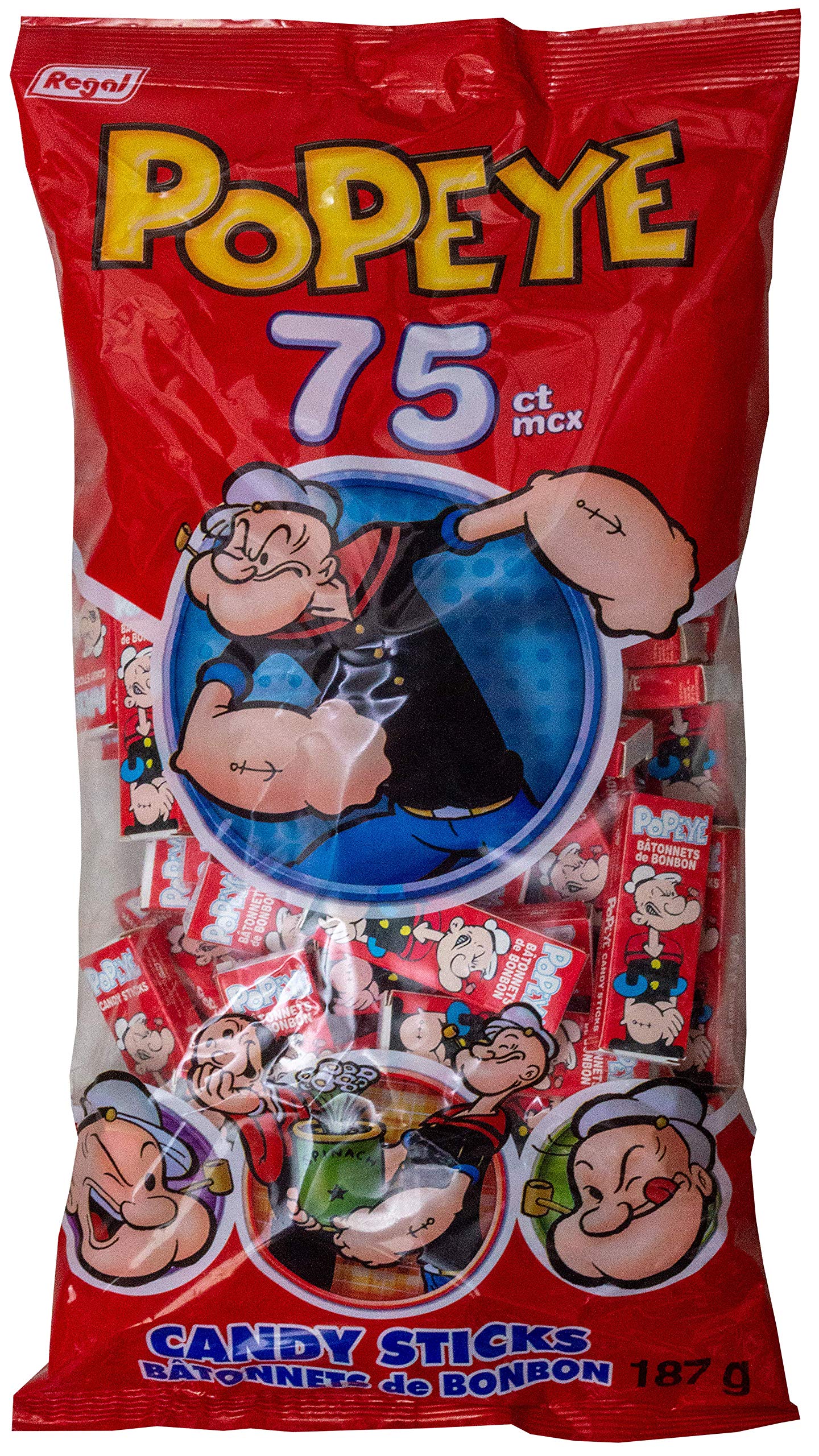 Amazon.com : Regal Confections Popeye Jumbo Sticks, 75 Count, 187 Grams ...