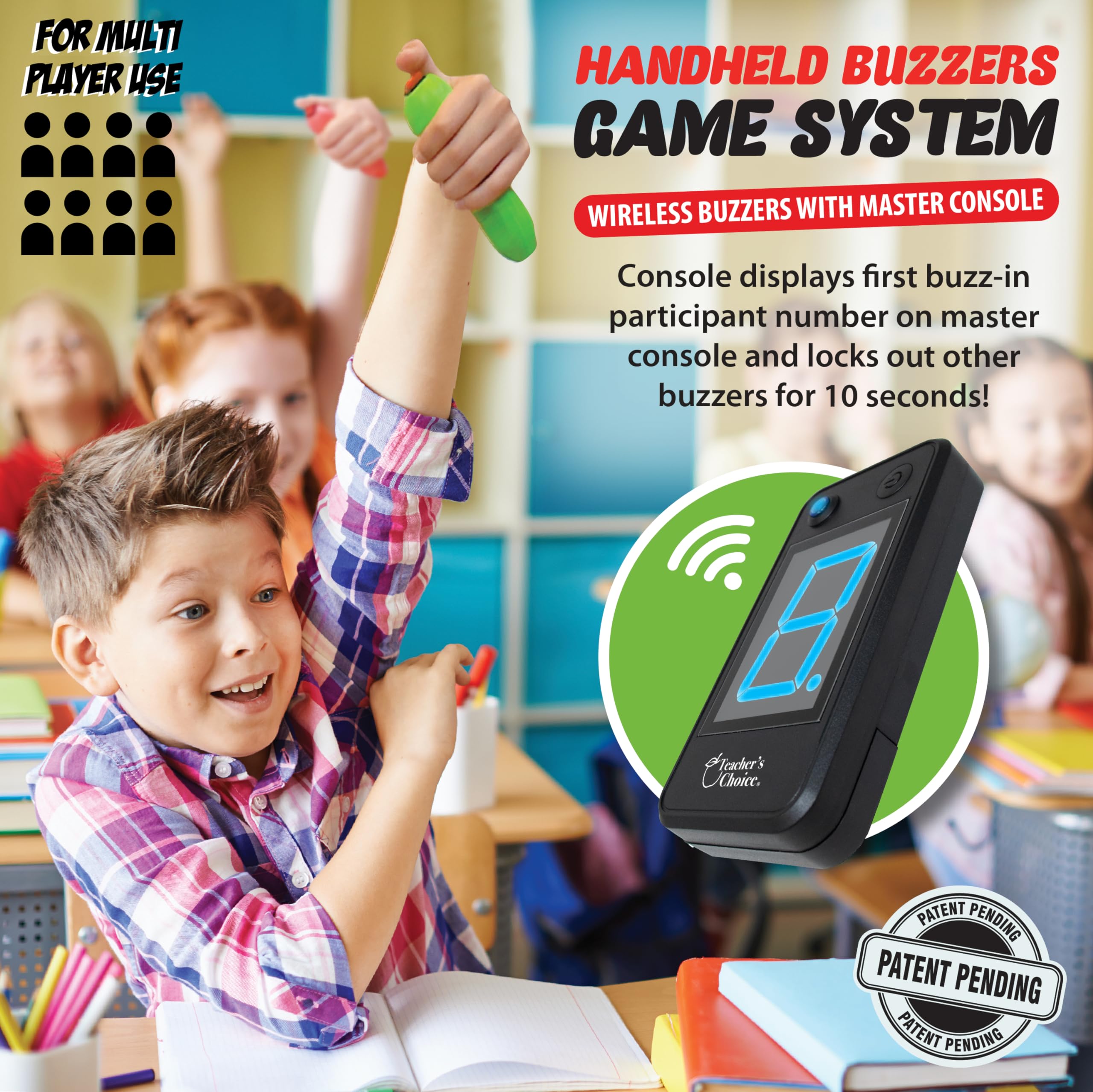 Snapklik.com : Teachers Choice 8 Player Wireless Handheld Game Buzzer ...