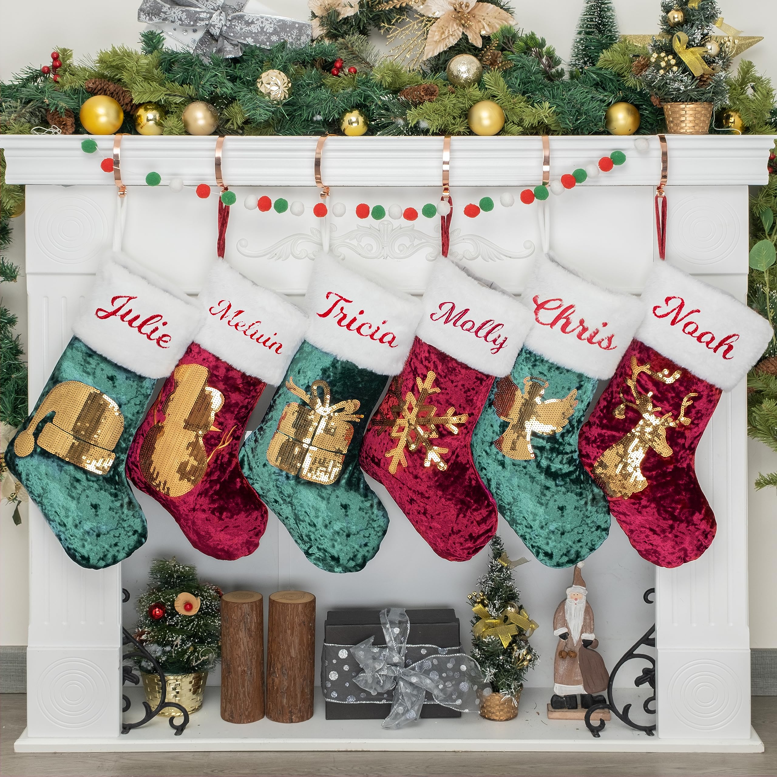 Velvet Christmas Stockings Personalized