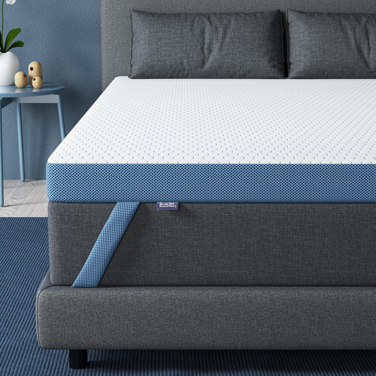 Amazon.com: BedStory 3 inch Full Size Memory Foam Mattress Topper, Pain ...