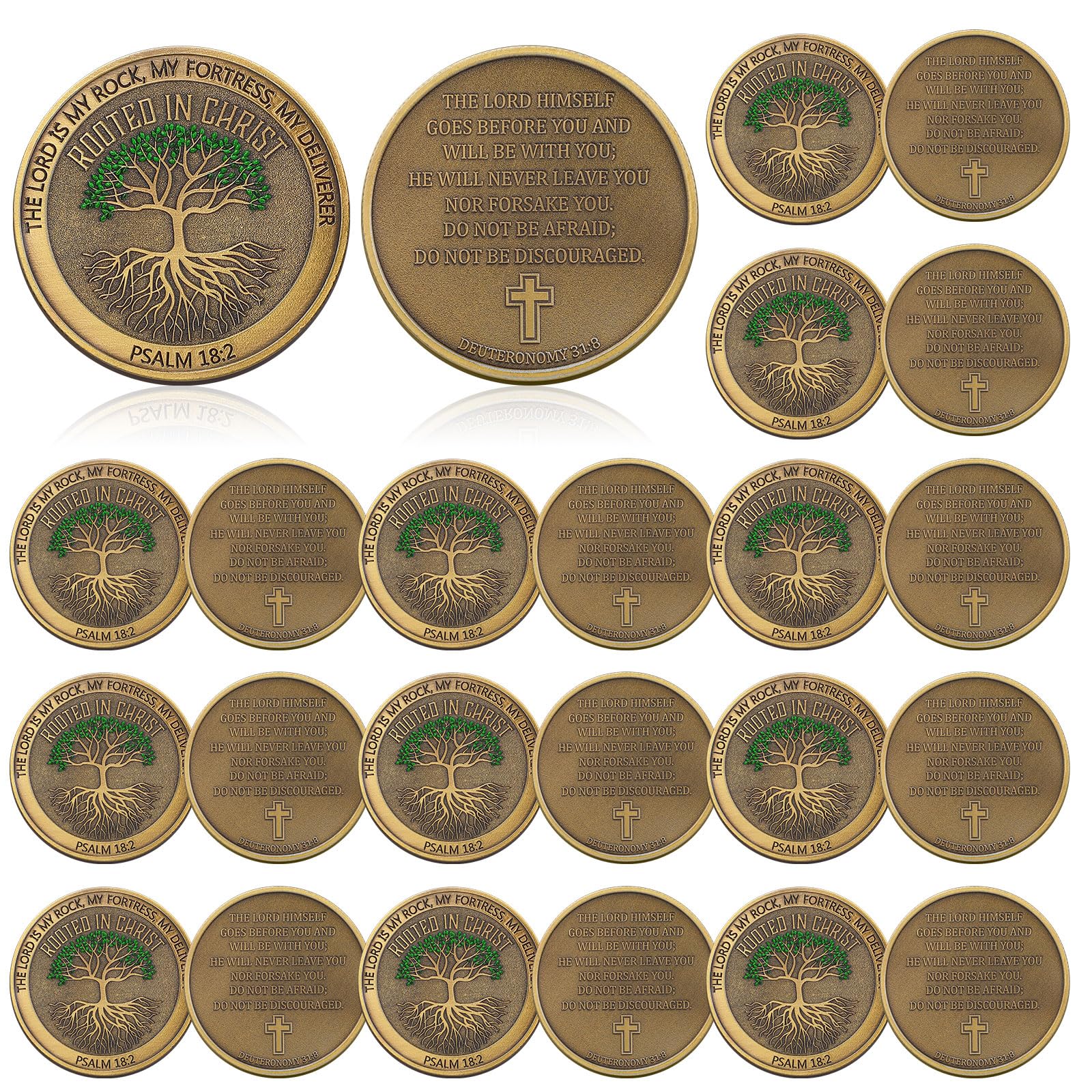 Amazon.com: Siifert 20 Pcs Christian Coin Rooted in Christ Coin The ...