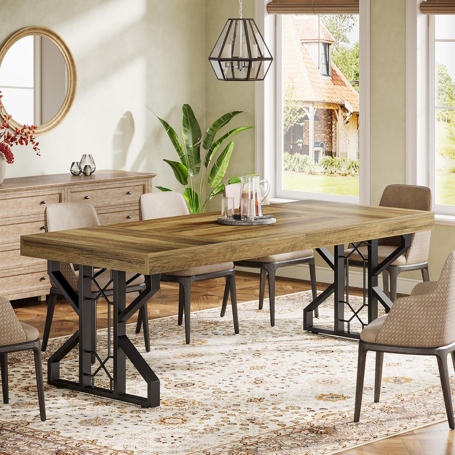 Amazon.com - Tribesigns 63-Inch Rectangle Dining Table for 6 People ...