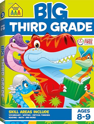 School Zone - Big Third Grade Workbook - 320 Pages, Ages 8 to 9, 3rd ...