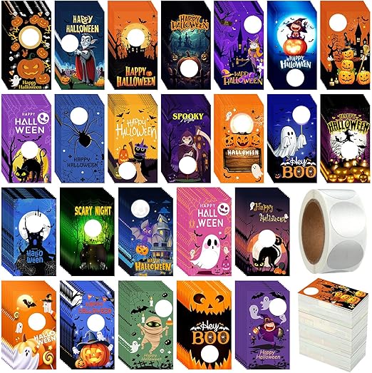 Amazon.com: Skylety 240 Pcs Halloween Scratch off Cards 24 Styles DIY ...