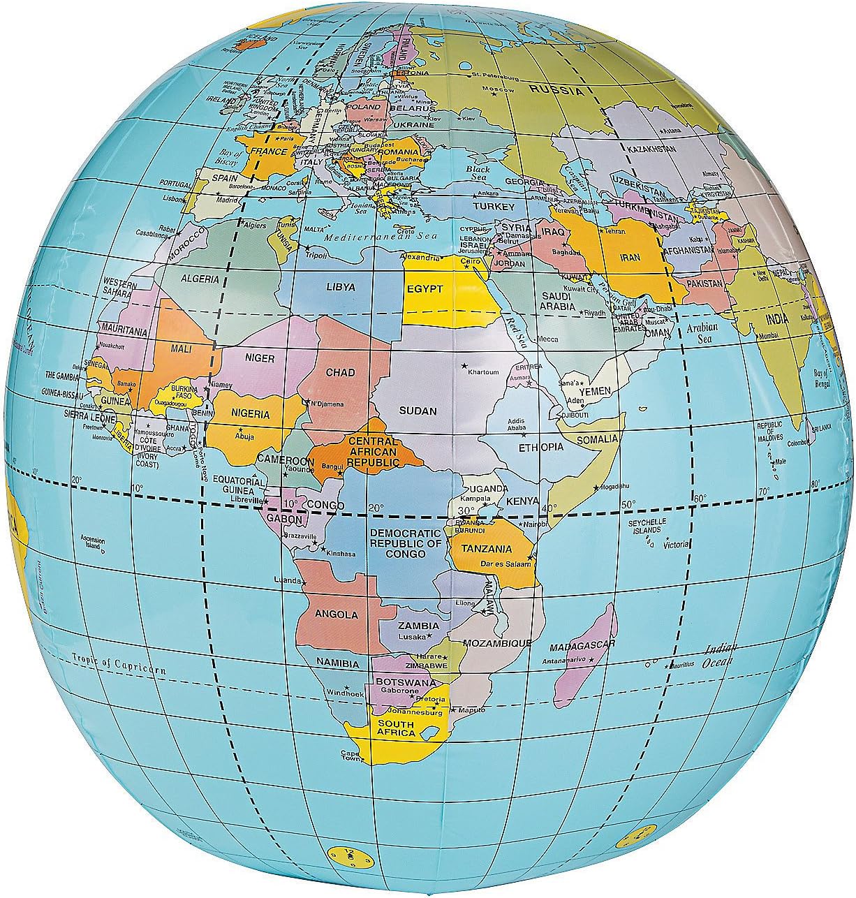 Amazon.com: Fun Express Giant Inflatable Globe Beach Ball 40 Inch ...