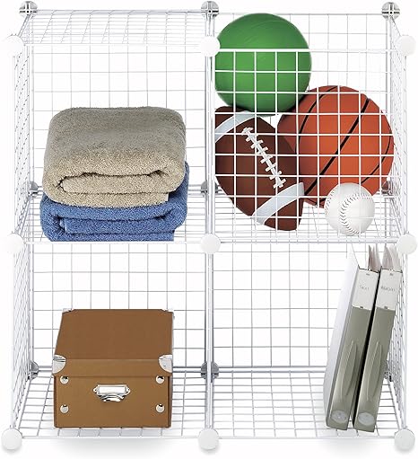 Amazon.com: Whitmor Storage Cubes Stackable Interlocking Wire Shelves ...