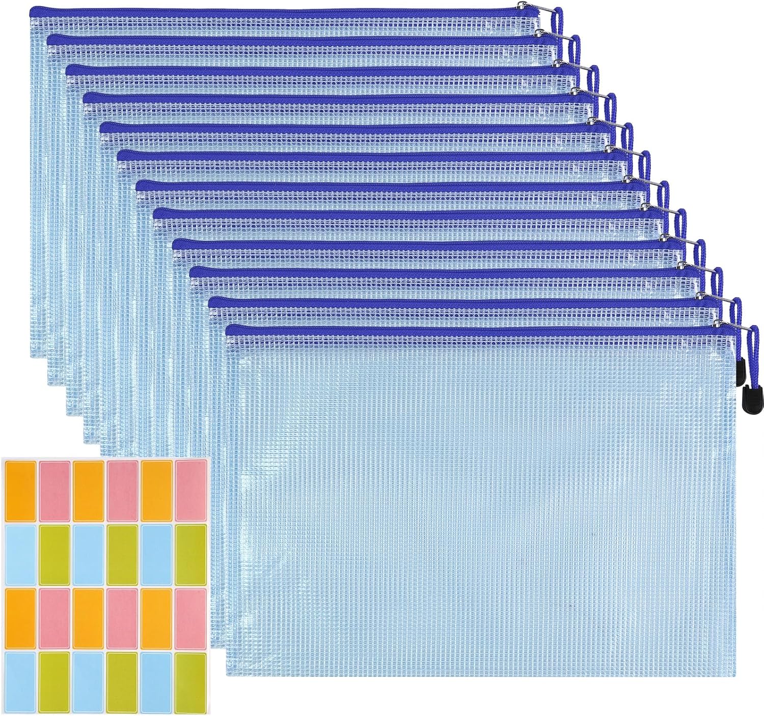 Plastic Wallets Folder - 12PCS A4 Document Wallets with Zipper Extra ...