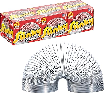 Amazon.com: The Original Slinky Walking Spring Toy, 3-Pack Metal Slinky ...