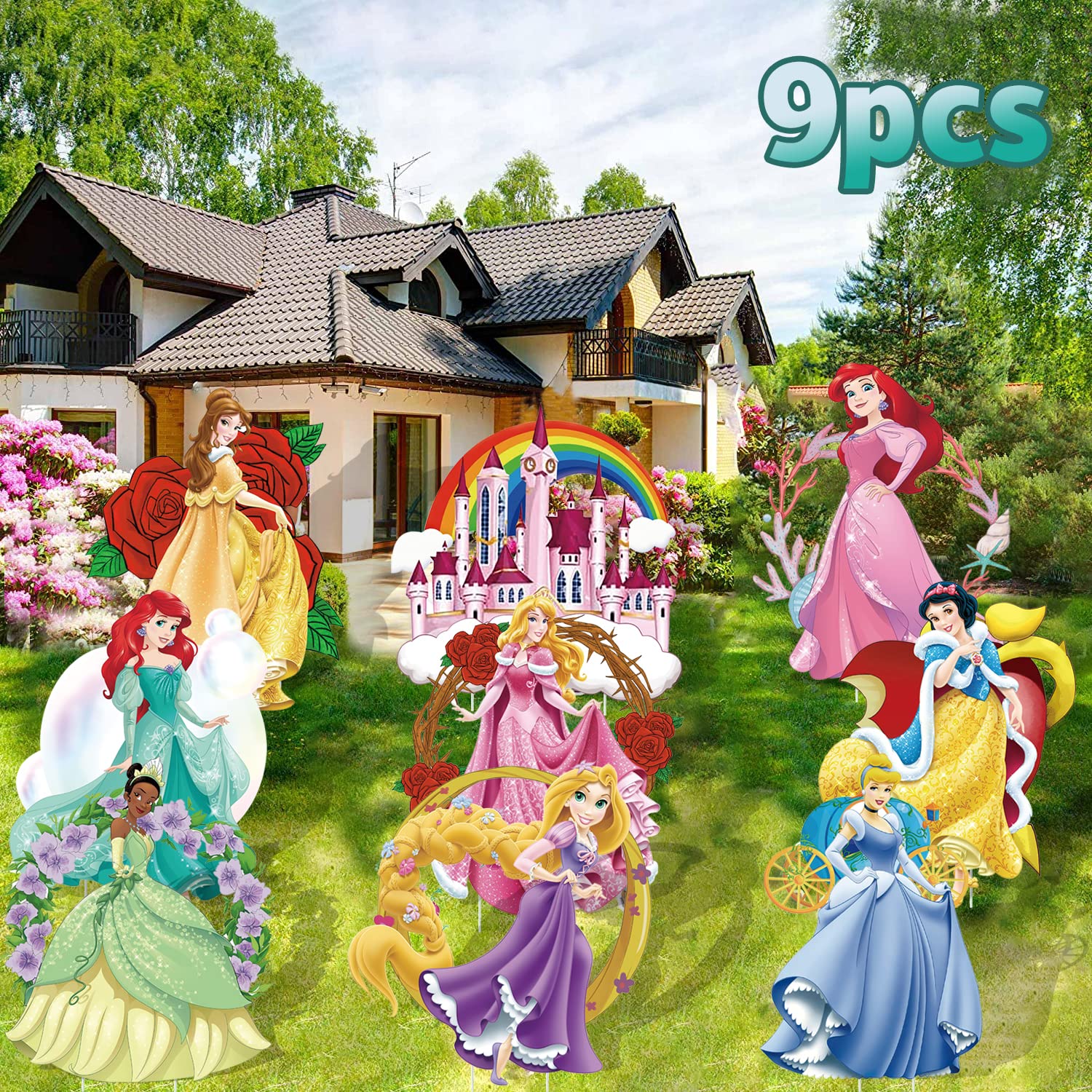 Snapklik.com : Princess Party Supplies,9 PCS Yard Signs