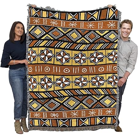 Amazon.com: Mud Cloth Blanket - African Style - Gift Throw Woven from ...
