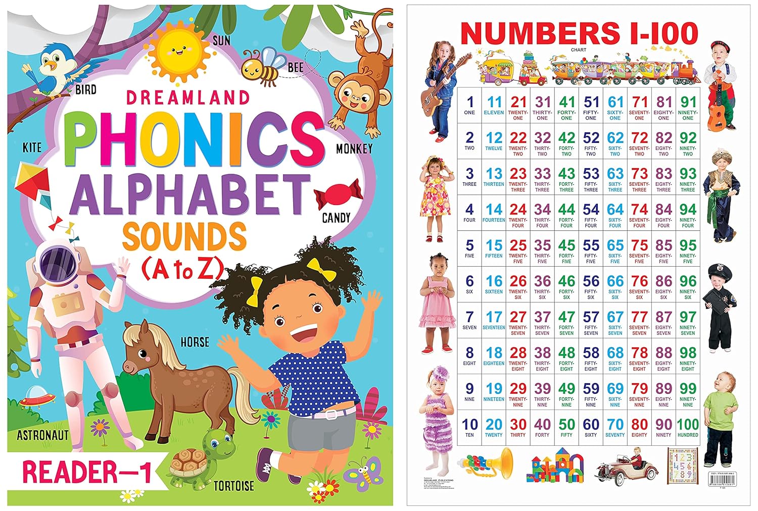 Numbers 1-100 Educational Wall Chart For Kids - Both Side Hard ...
