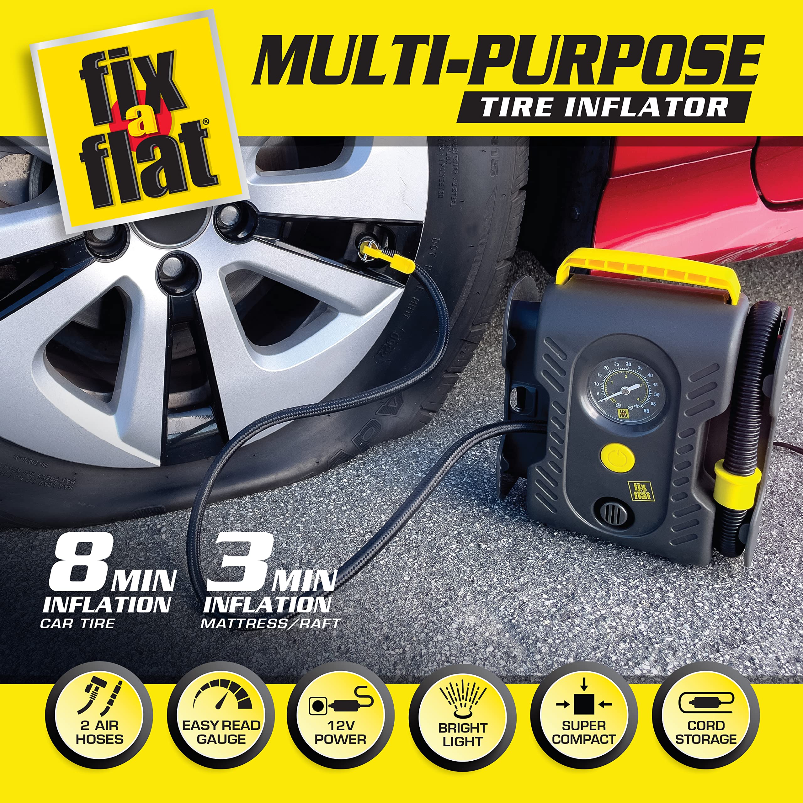 Snapklik.com : Fix-a-Flat S40075 Tire Inflator, Multi-Purpose, Analogue ...